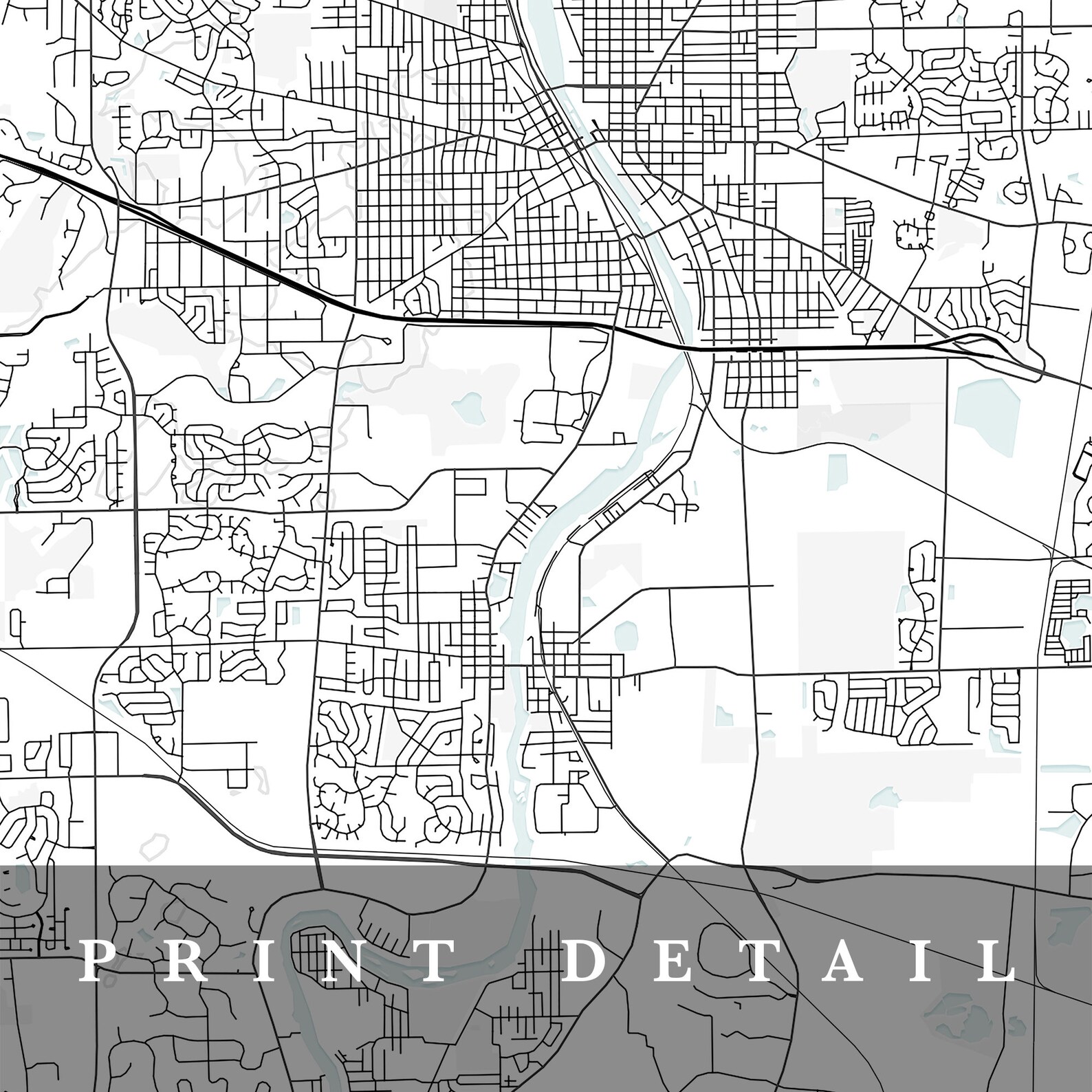 Elgin Map Elgin Illinois City Map Home Town Map Elgin - Etsy