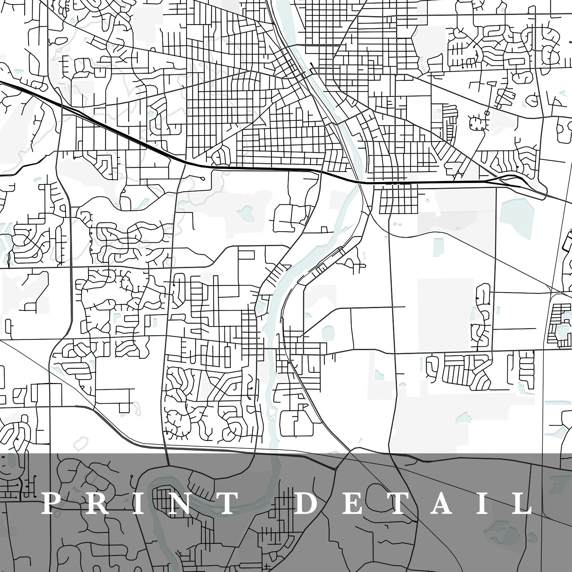 Elgin Map Elgin Illinois City Map Home Town Map Elgin - Etsy