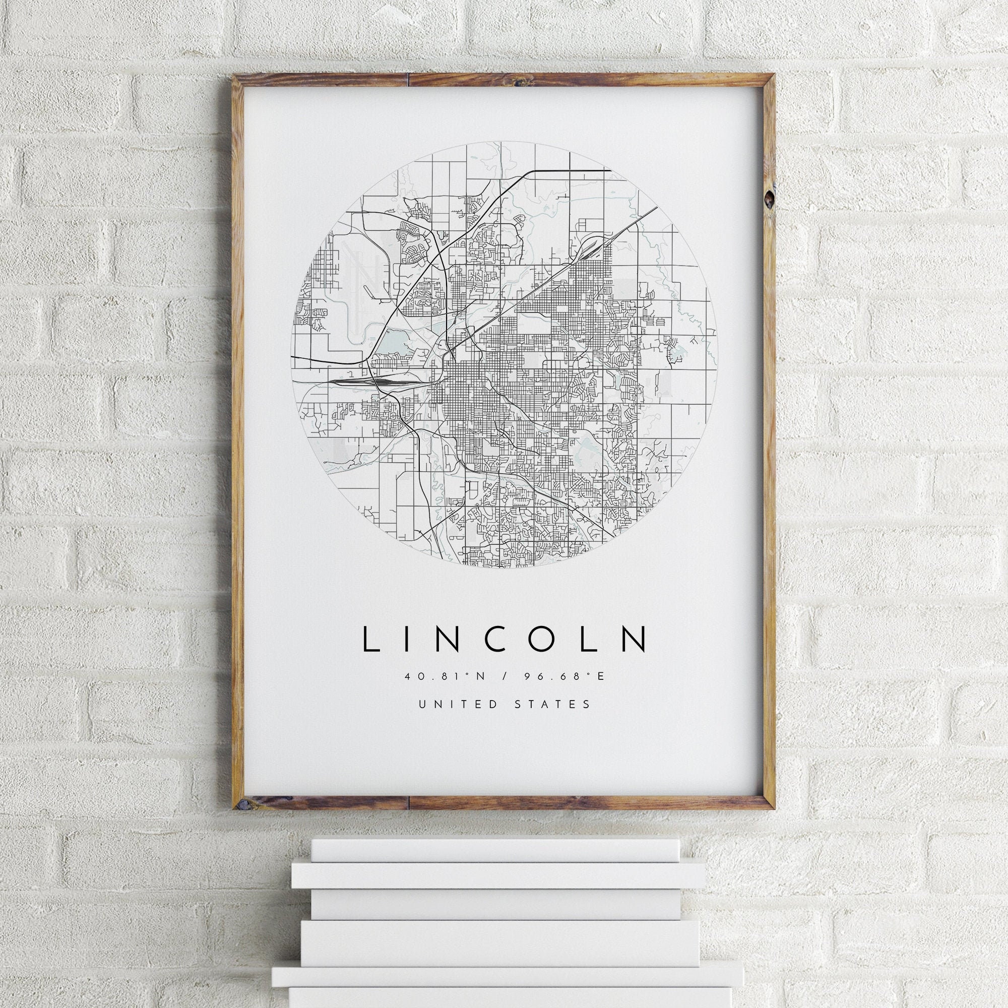 Lincoln City Map Map of Lincoln Home Town Map City Map - Etsy