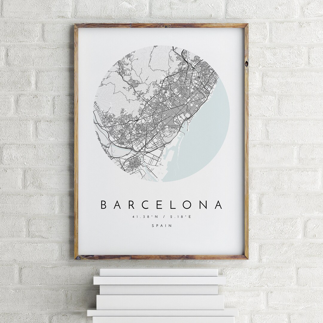 Barcelona Map, Barcelona Poster, Barcelona Map Poster, Barcelona Art ...