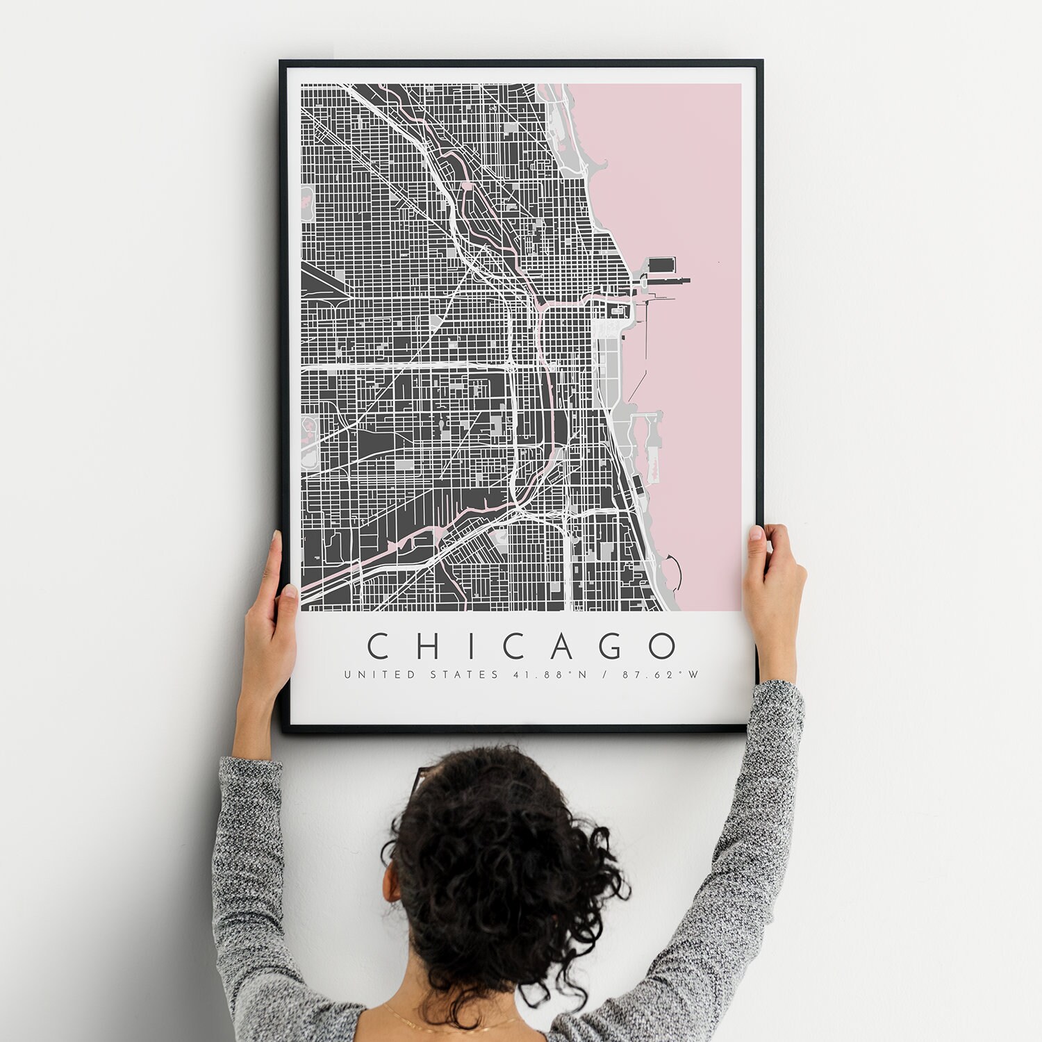 Chicago Map Print Chicago Print Chicago Map Chicago Poster | Etsy