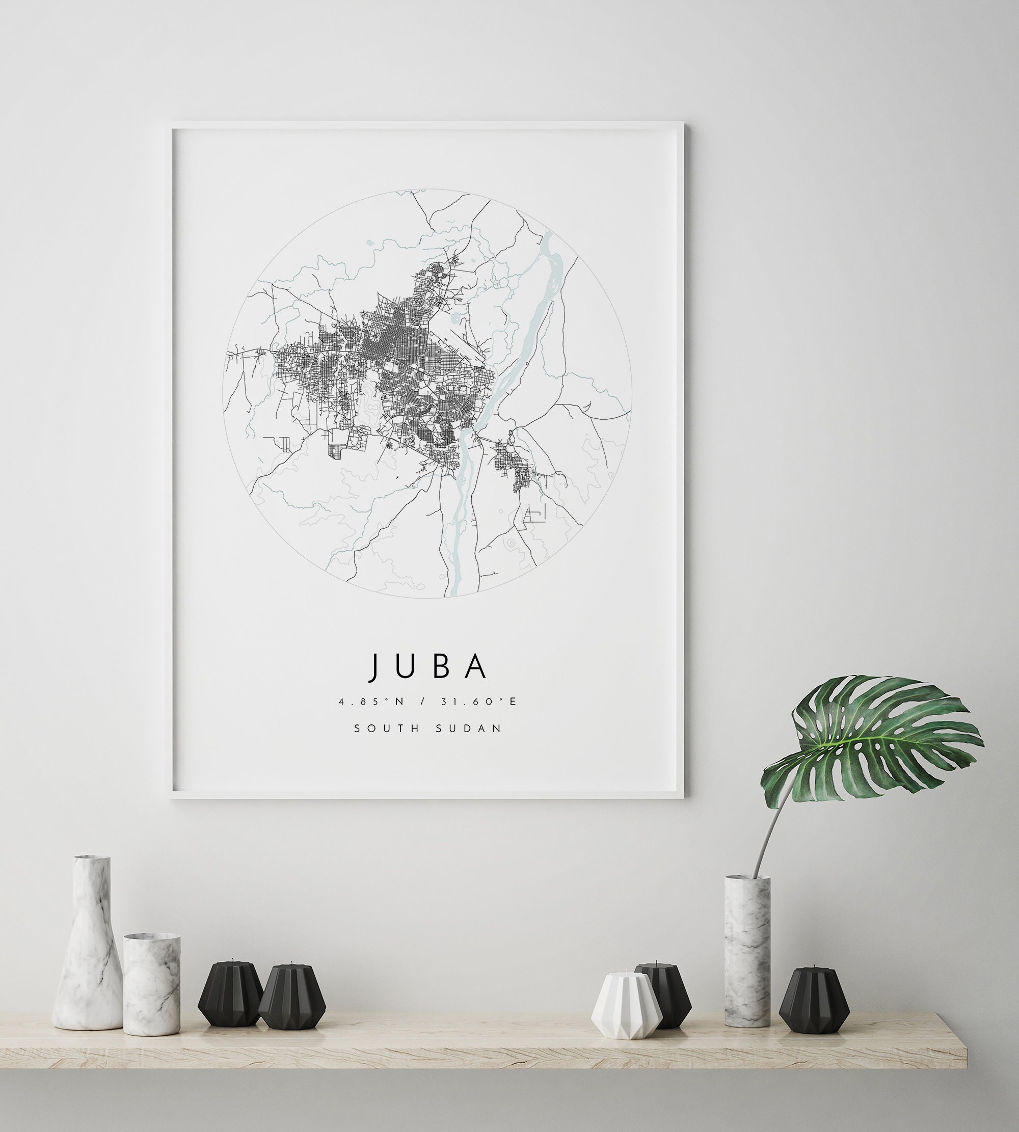 Juba Map Juba South Sudan City Map Home Town Map Juba | Etsy