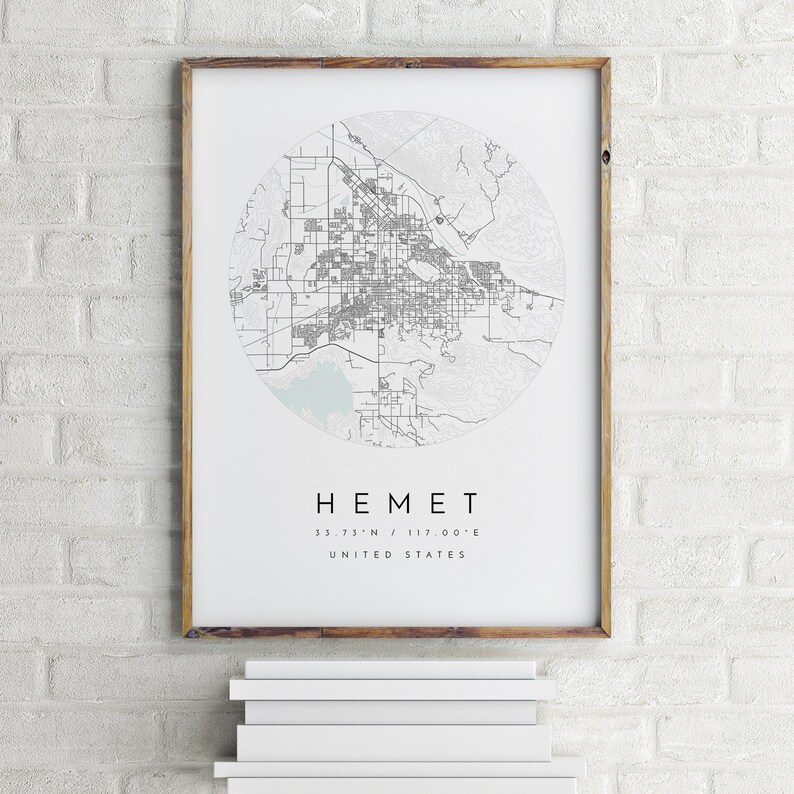 Hemet Map, Hemet, California, City Map, Home Town Map, Hemet Print ...