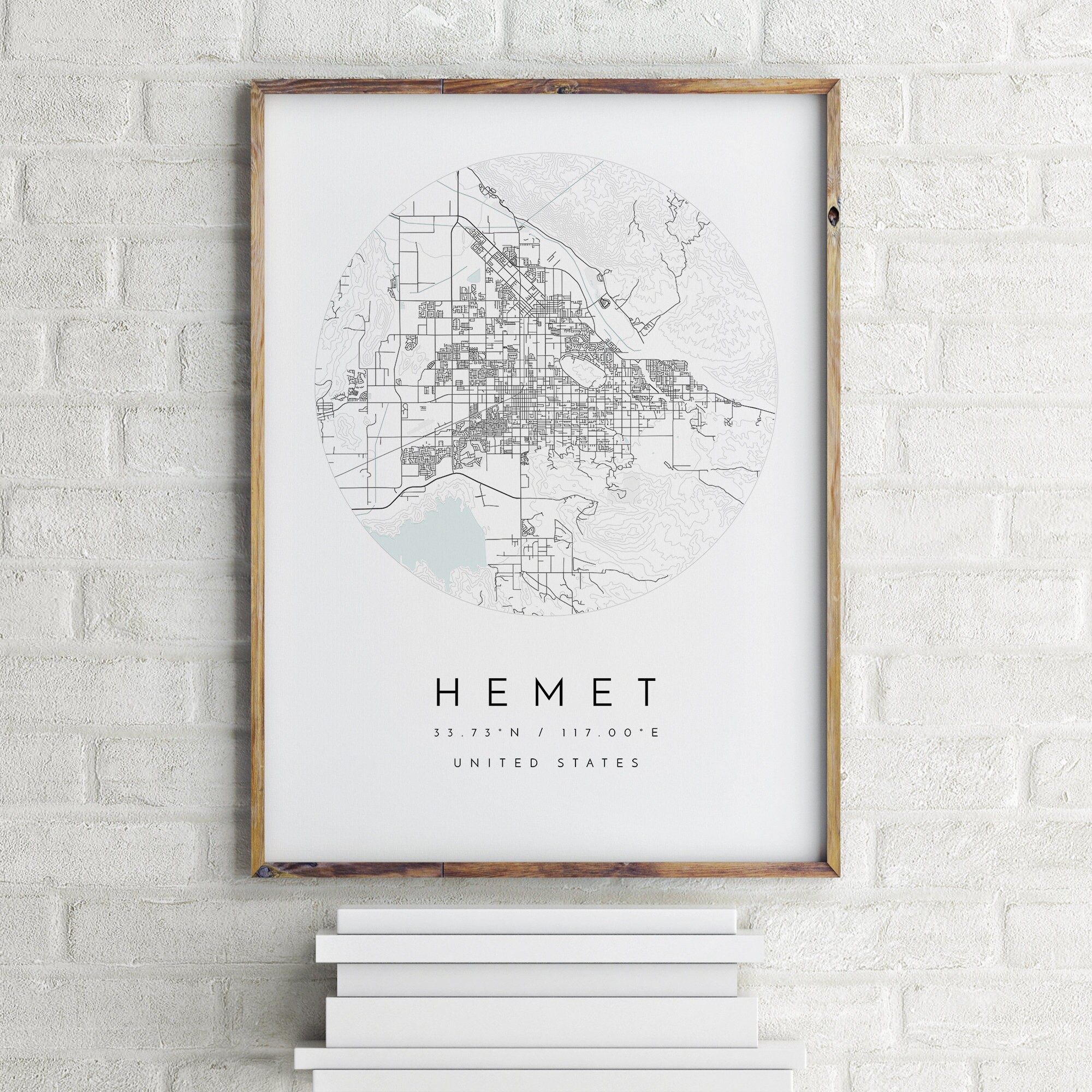Hemet Map Hemet California City Map Home Town Map Hemet - Etsy