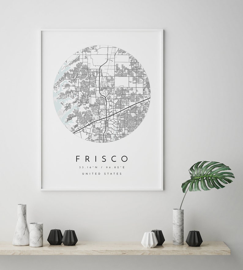Frisco Map Frisco Texas City Map Home Town Map Frisco | Etsy