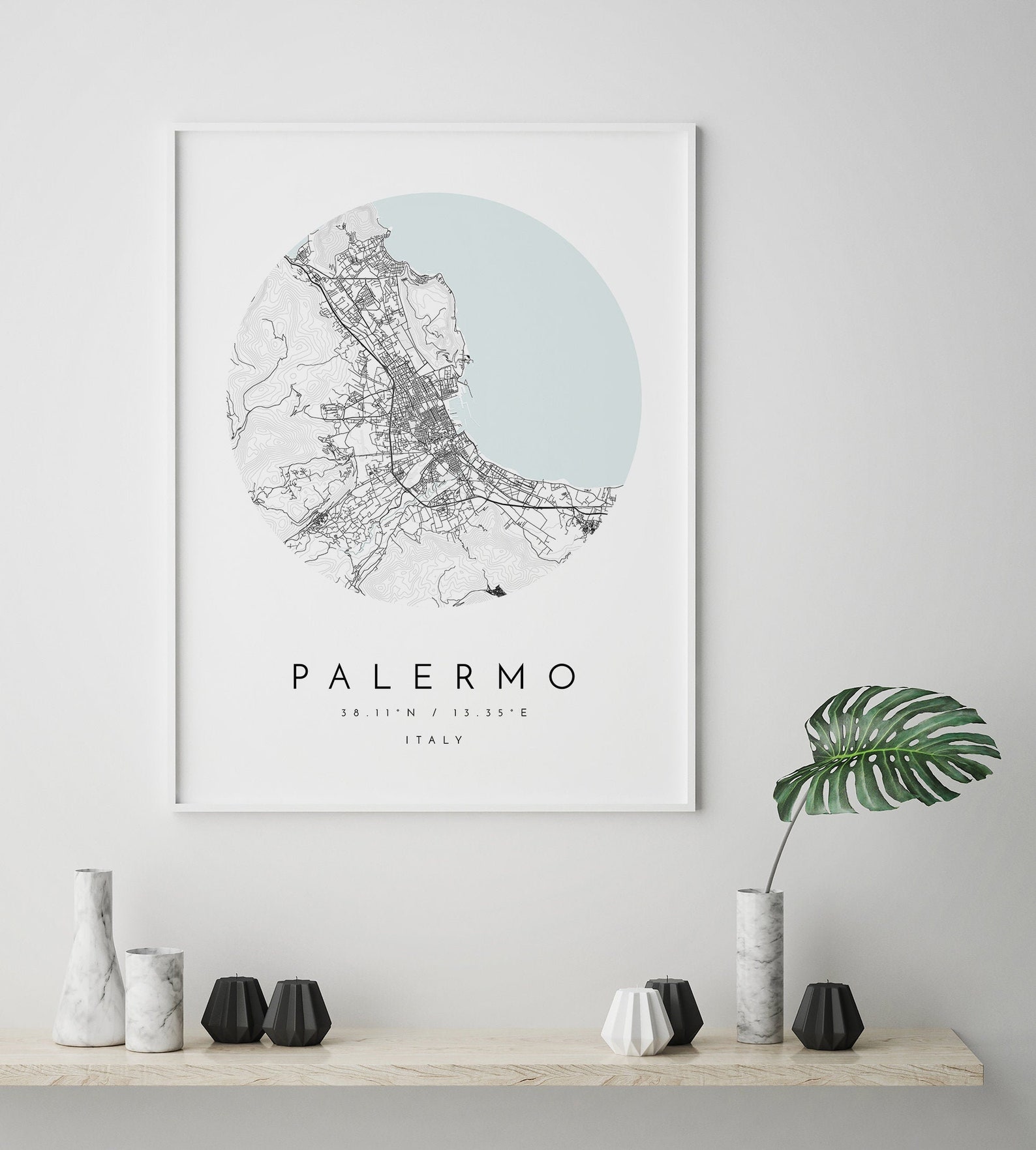 Palermo, Palermo Sicily Poster, Palermo Map Poster, Palermo Art, Map of ...