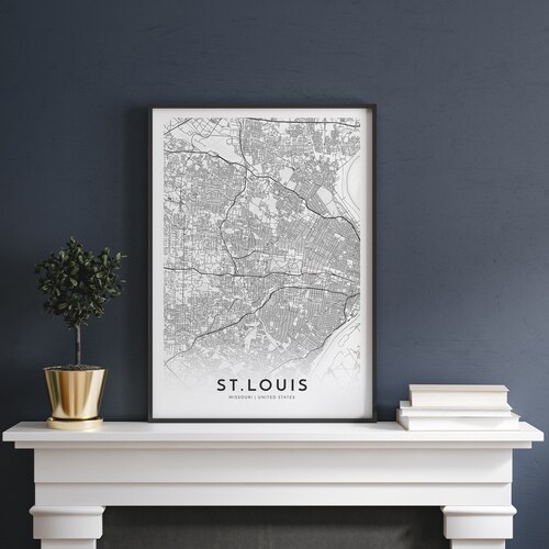 St Louis Map St Louis Poster St Louis Map Poster St Louis - Etsy