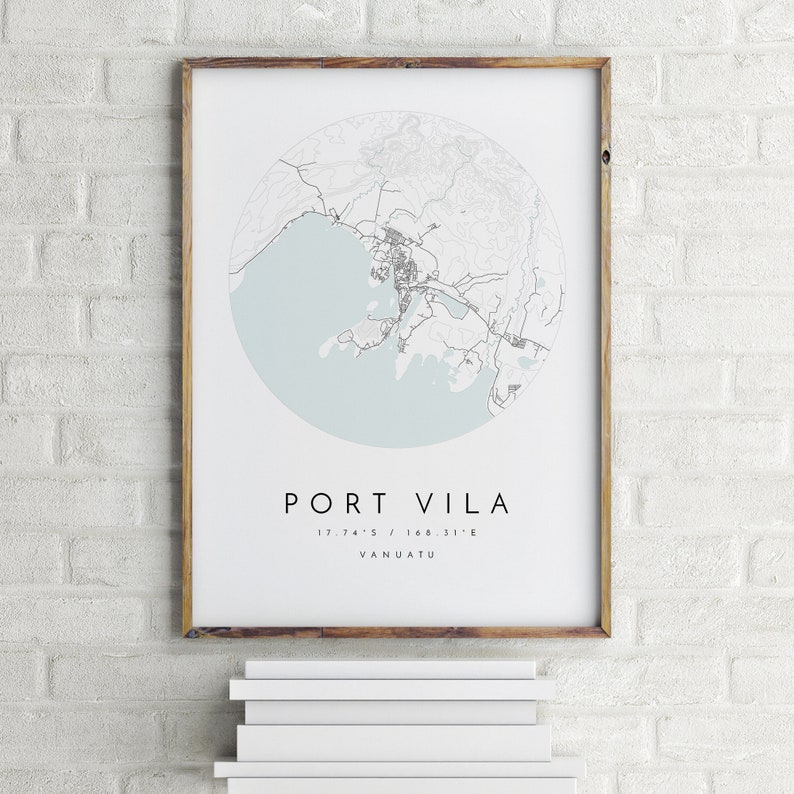Port Vila Map Port Vila Vanuatu City Map Home Town Map - Etsy