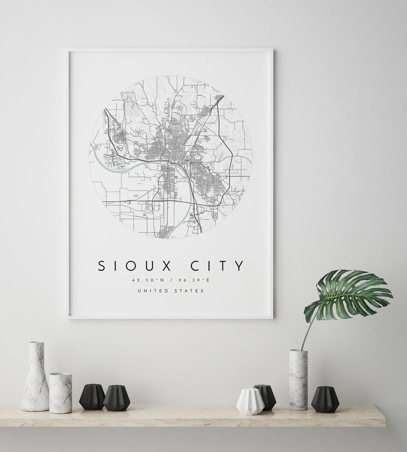 Sioux City Map Sioux City Iowa City Map Home Town Map - Etsy
