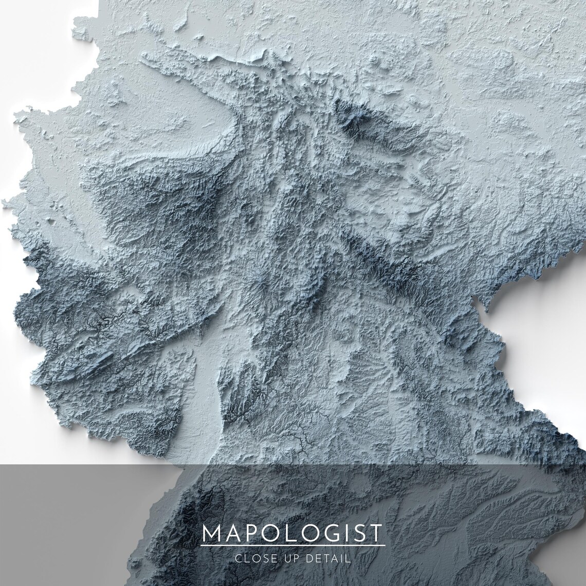 Germany Map, Elevation Map Print, Map Artwork, Germanylandscape ...