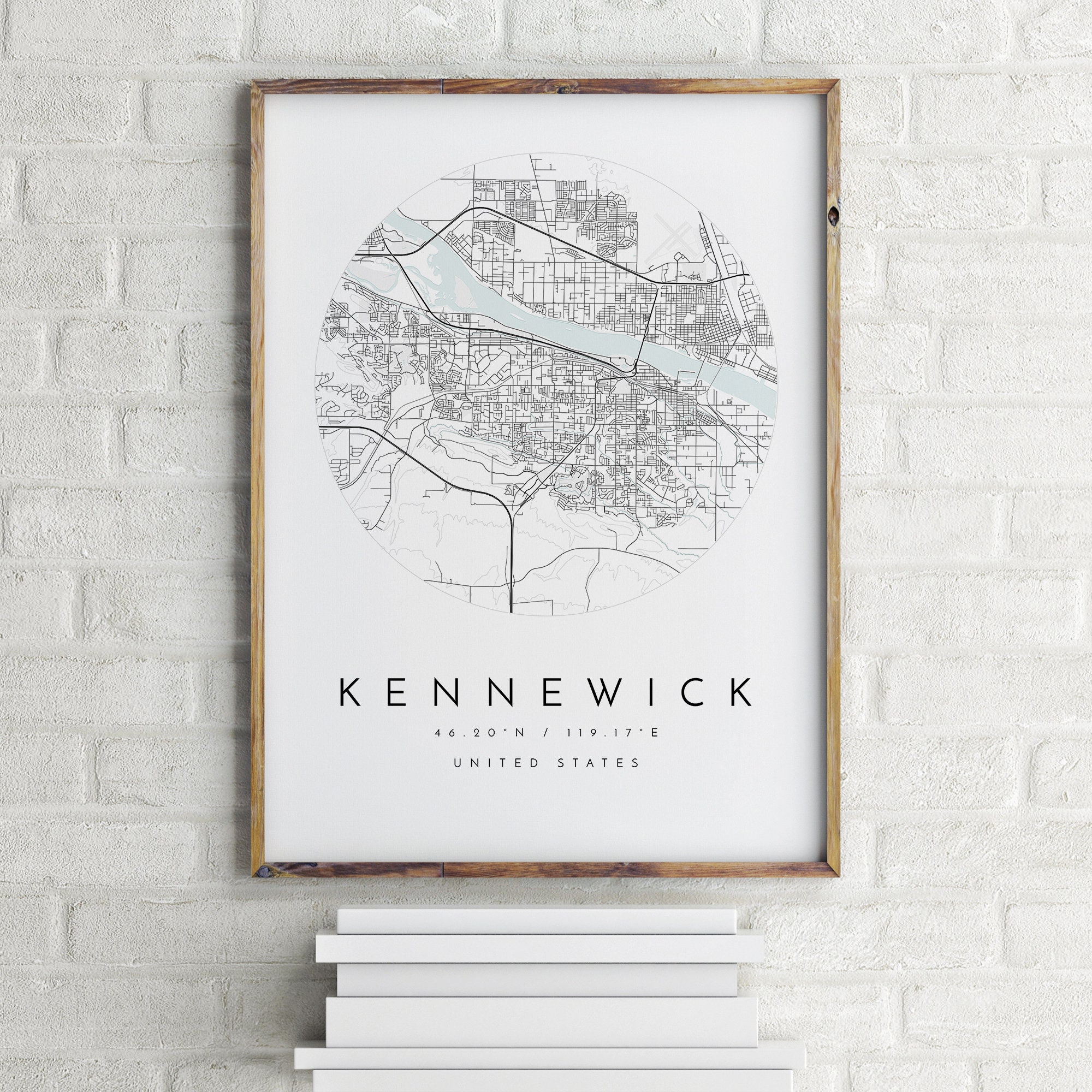 Kennewick Map Kennewick Washington City Map Home Town Map | Etsy