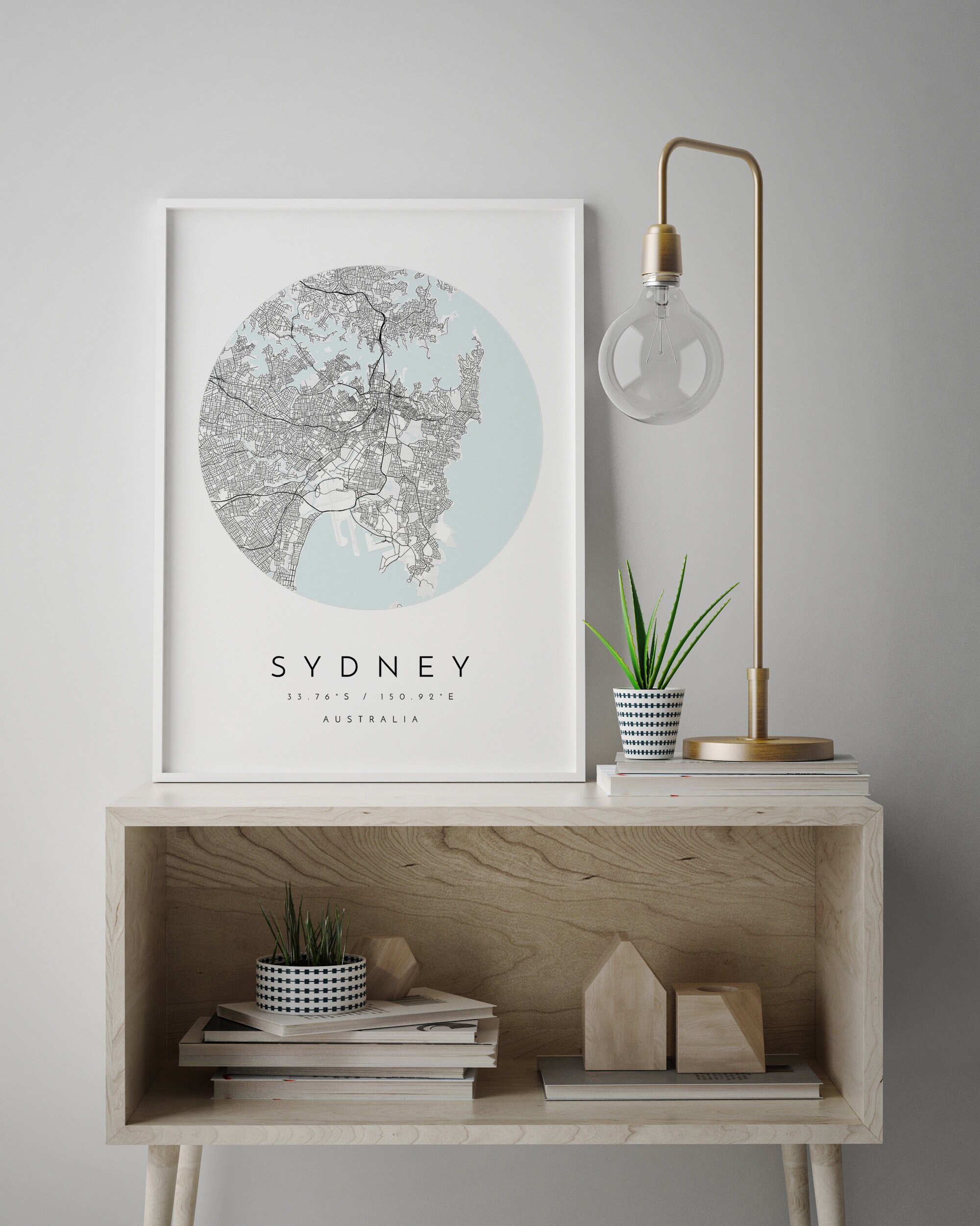 Map of Sydney Sydney Map Minimalist Map Sydney Australia - Etsy