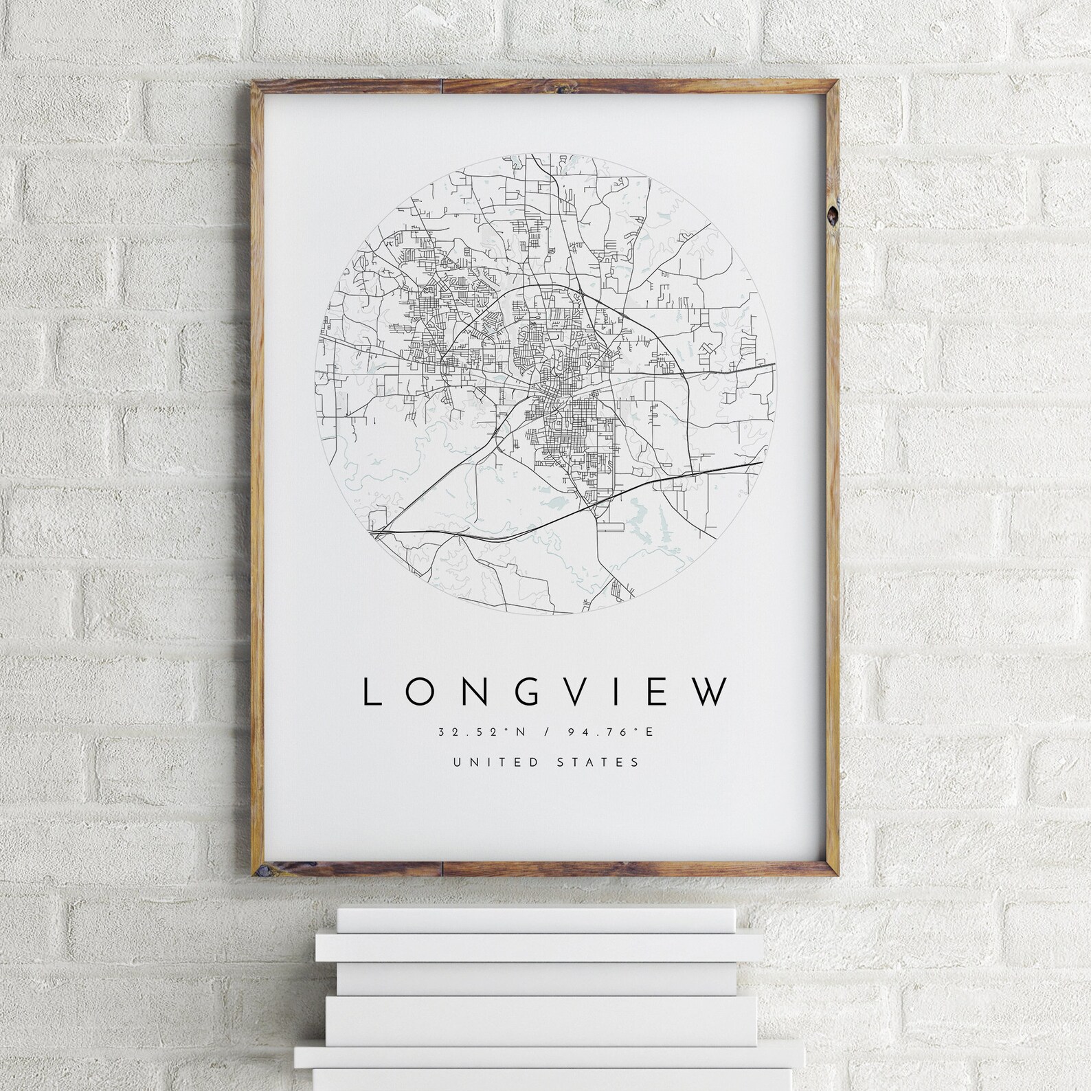 Longview Map Longview Texas City Map Home Town Map - Etsy