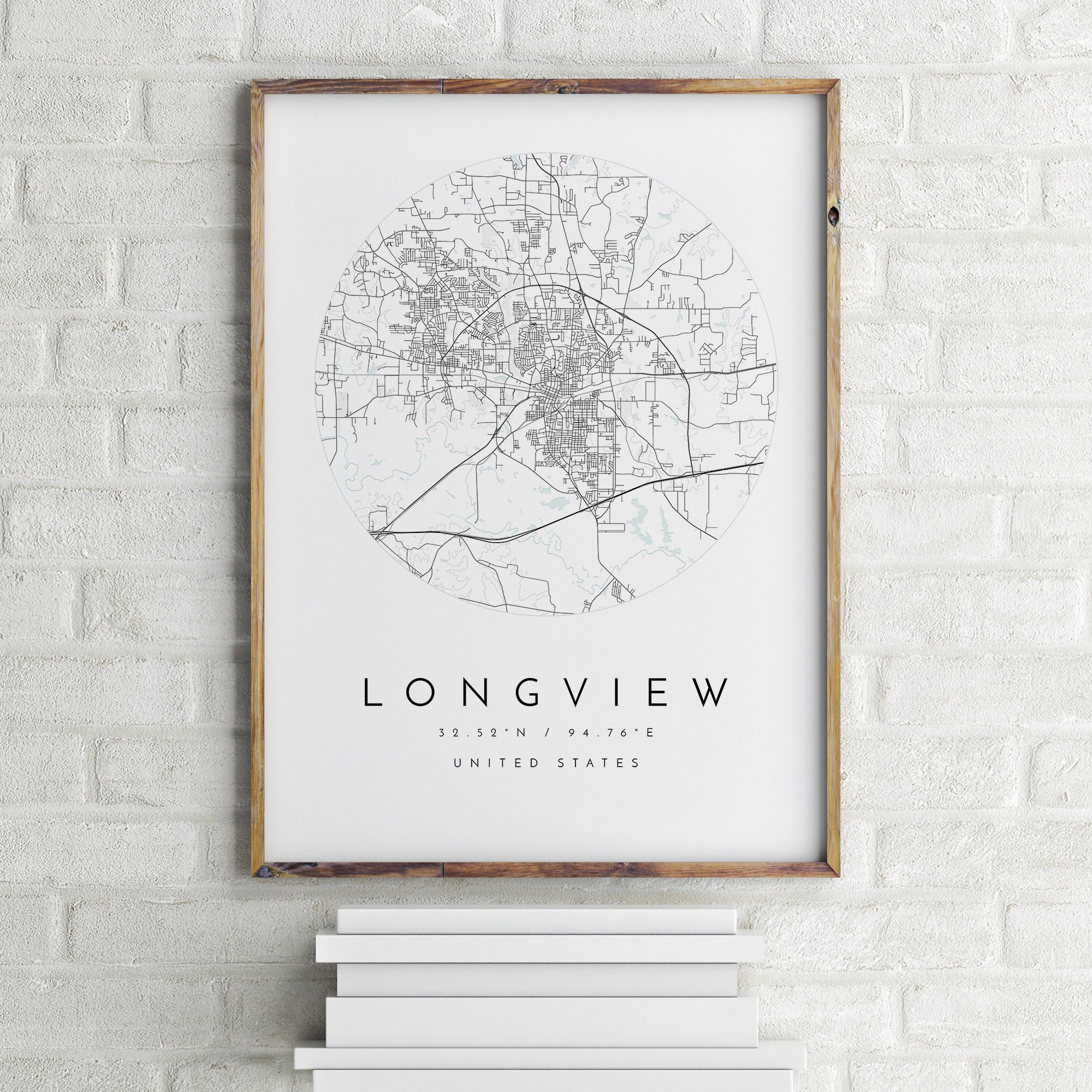 Longview Map Longview Texas City Map Home Town Map - Etsy