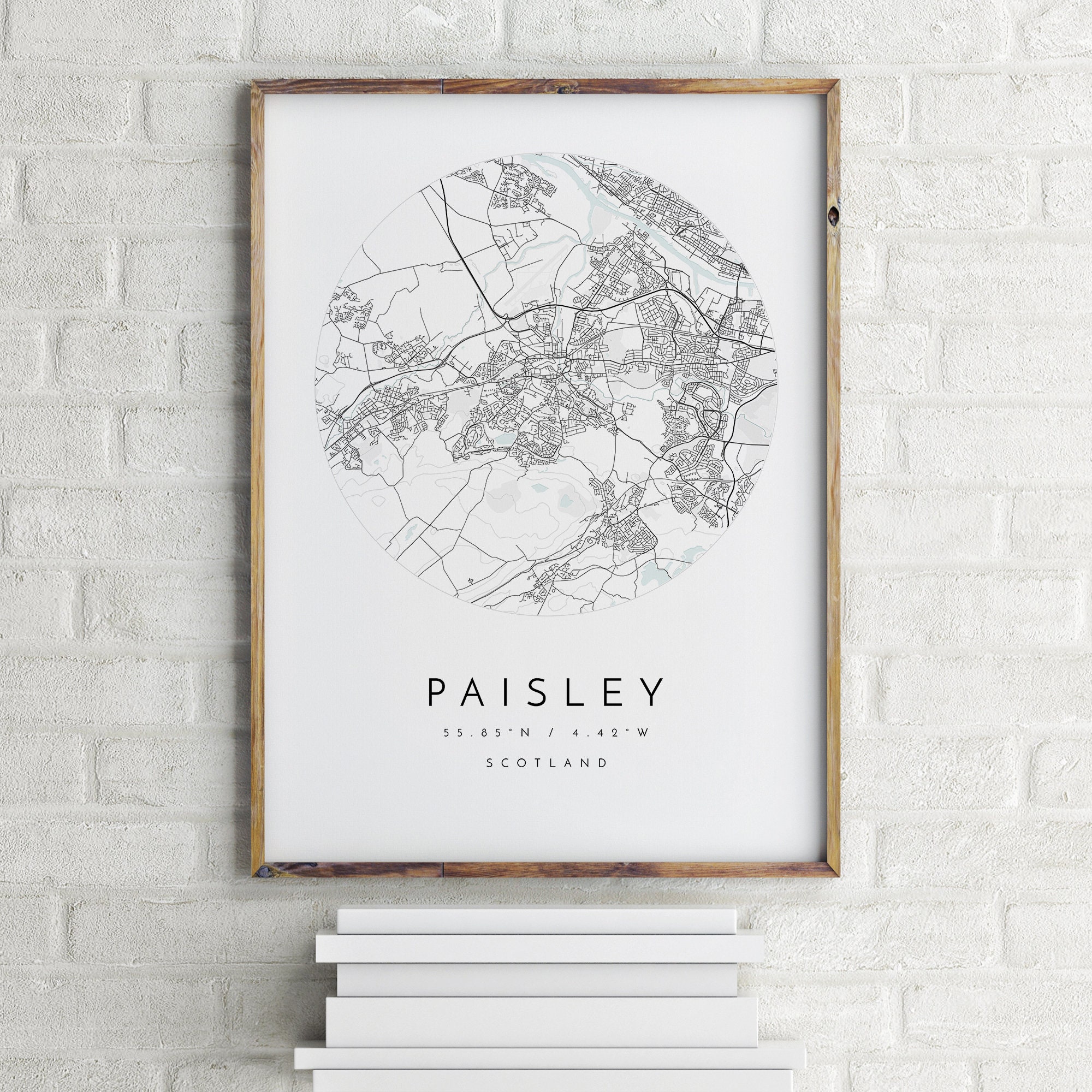 Paisley Map Paisley Scotland City Map Home Town Map | Etsy