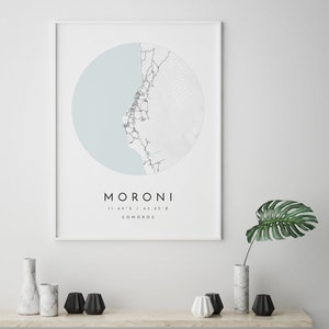 Moroni Map, Moroni, Comoros, City Map, Home Town Map, Moroni Print ...