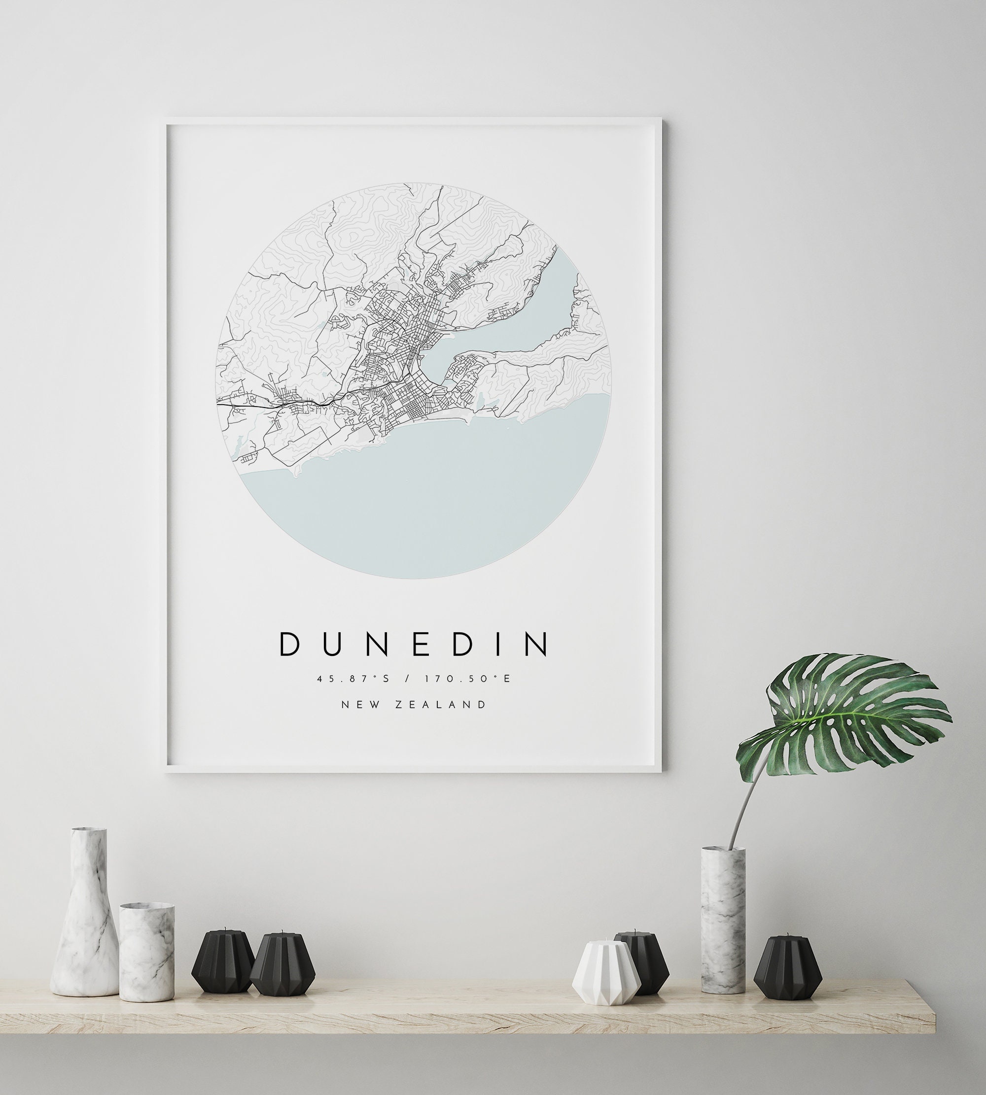 Dunedin Map Dunedin New Zealand City Map Home Town Map | Etsy