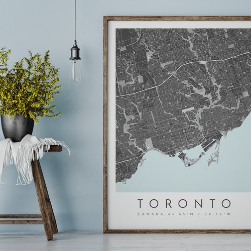 Toronto Map Print Poster Canvas Ontario Map Print Poster - Etsy Canada