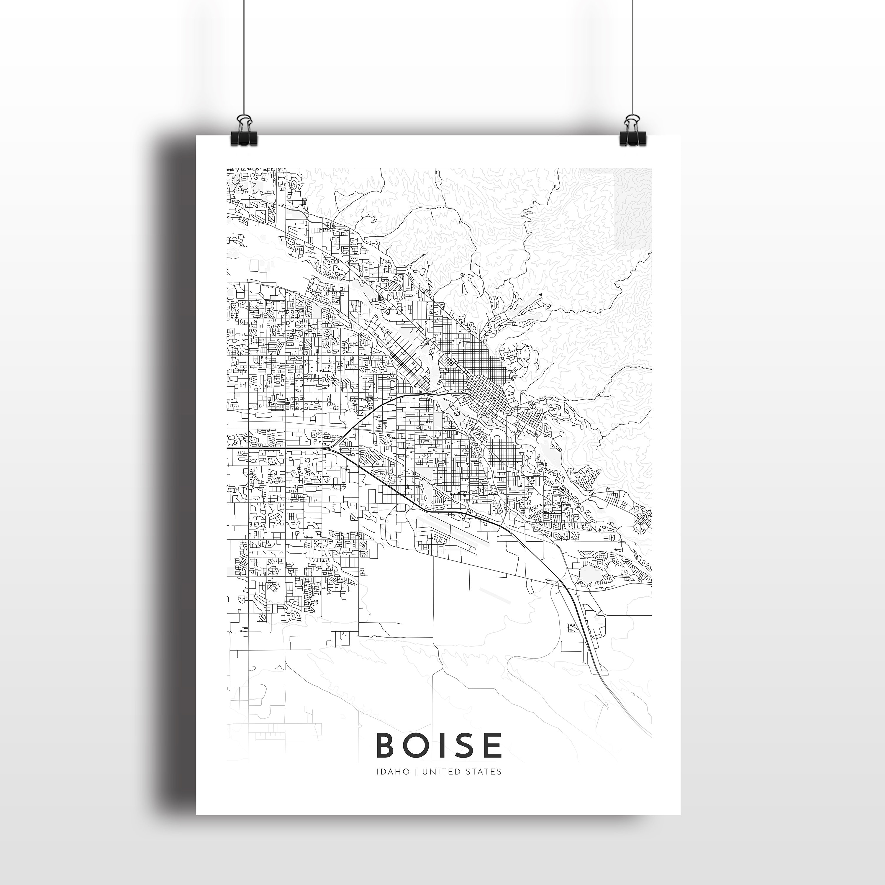 Boise Map Boise Idaho City Map Print Map Poster Map | Etsy