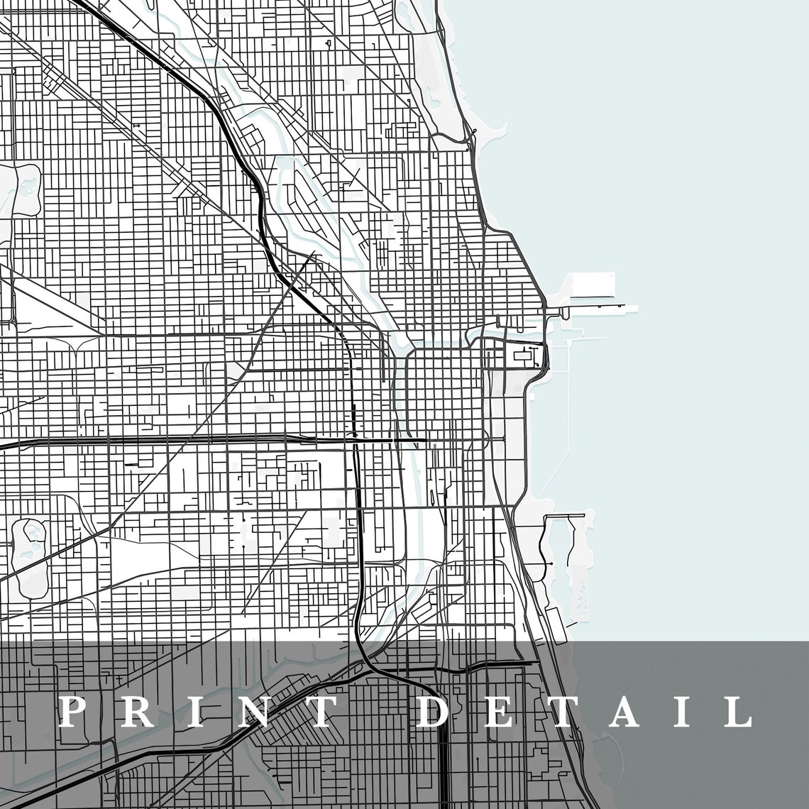 Map of Chicago City Map Chicago Map Minimalist Map Chicago | Etsy