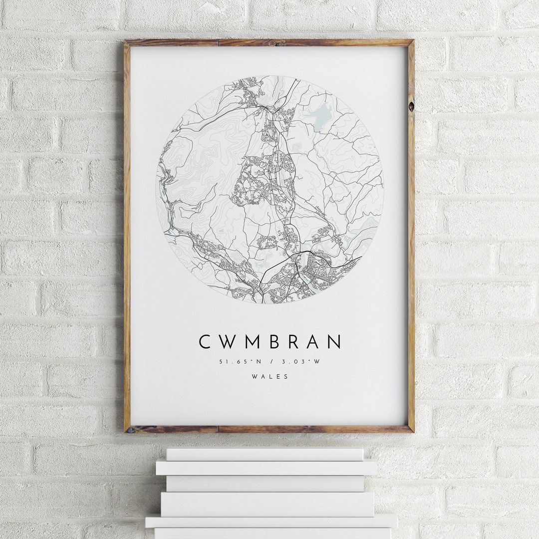 Cwmbran Map, Cwmbran, Wales, City Map, Home Town Map, Cwmbran Print ...