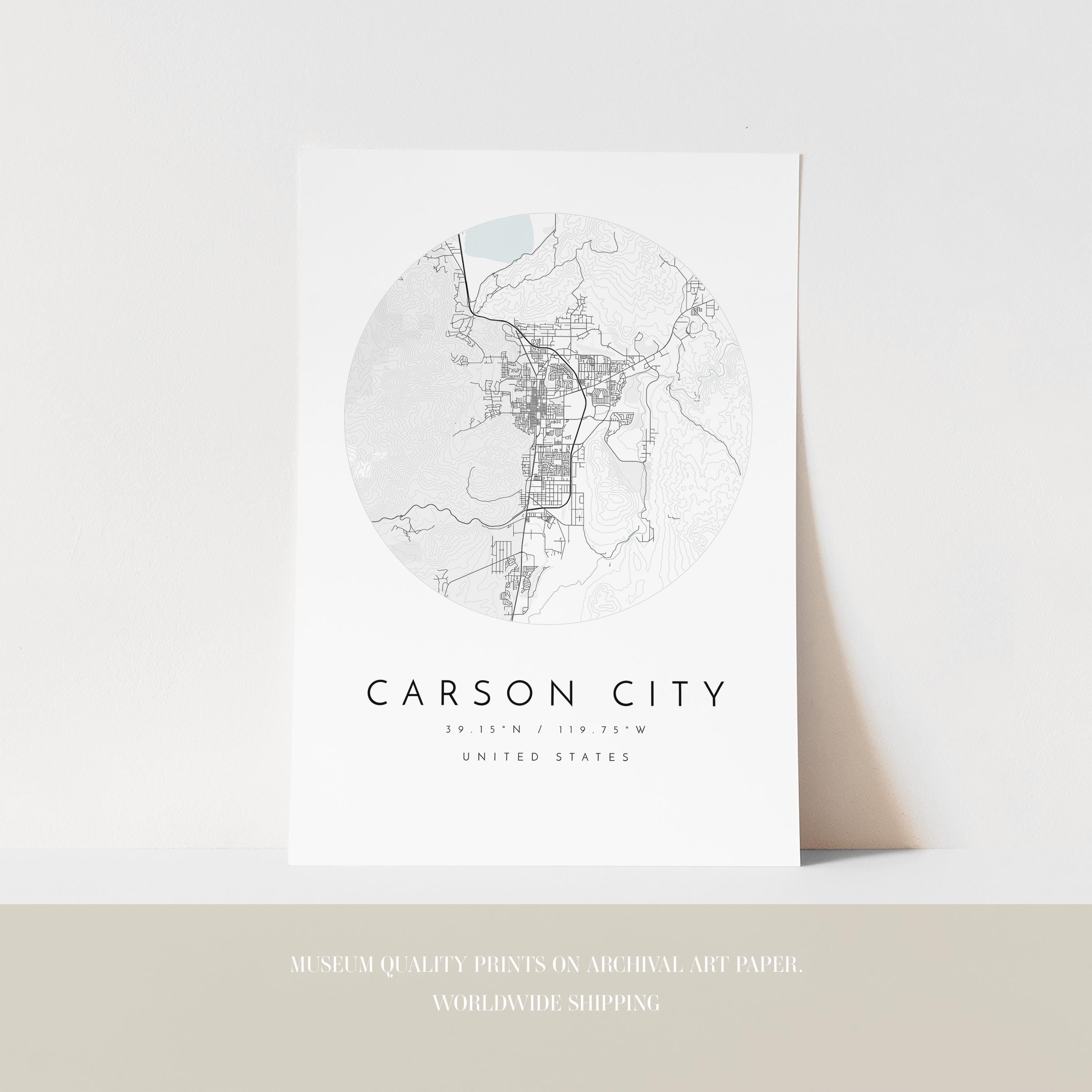 Carson City Map, Map of Carson City, Home Town Map, City Map, Carson ...