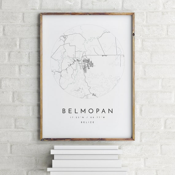 Mapa de Belmopan Belmopan Belice Mapa de la ciudad Mapa de - Etsy México