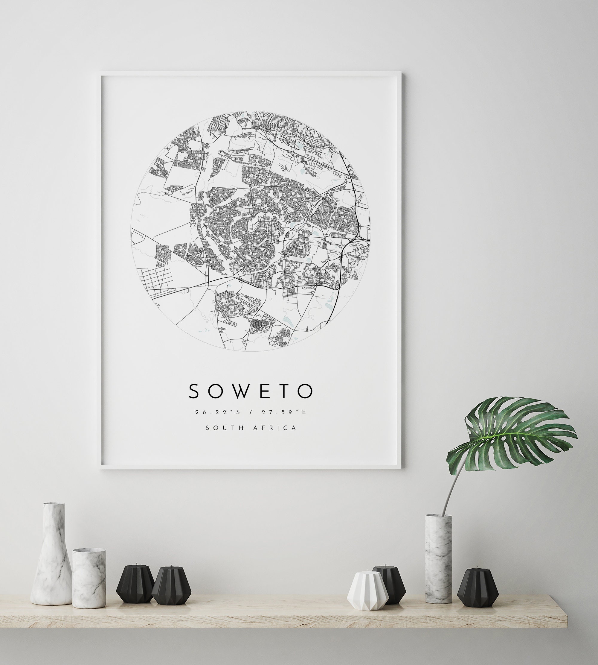 Soweto Map Soweto South Africa City Map Home Town Map - Etsy UK