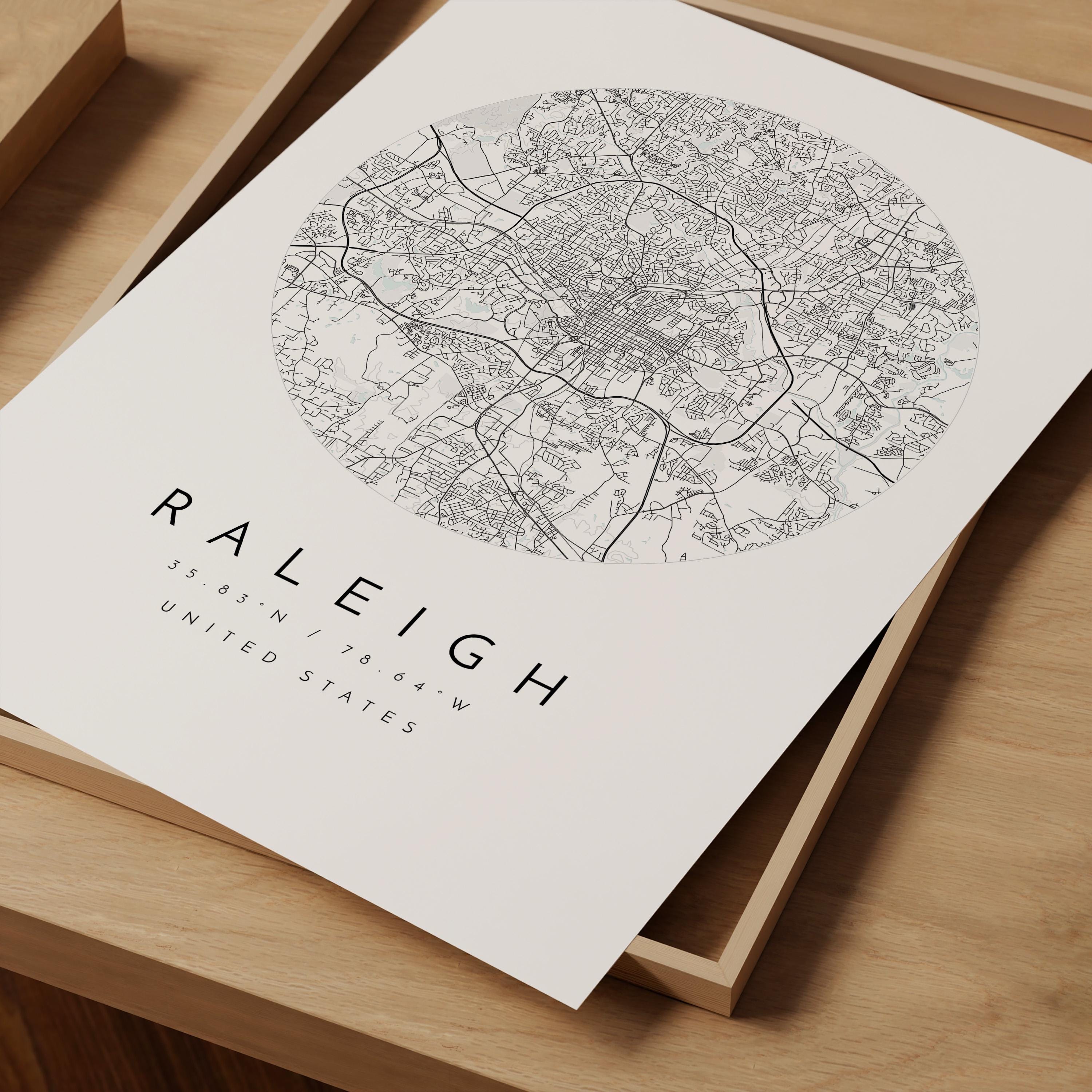 Raleigh City Map, Map of Raleigh, Home Town Map, City Map, Raleigh ...