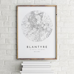 Blantyre Map, Blantyre, Malawi, City Map, Home Town Map, Blantyre Print ...