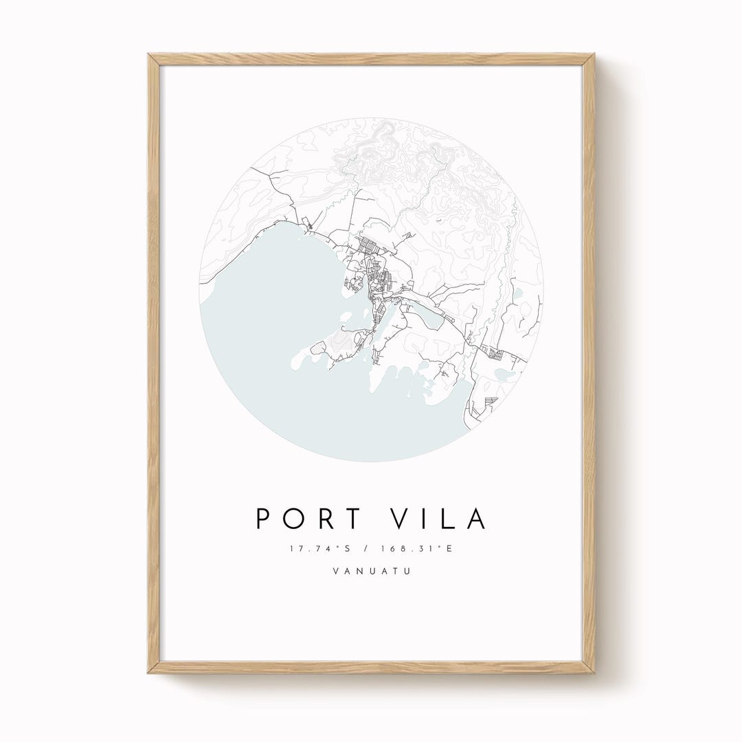 Port Vila Map Print, Minimalist City Art (multiple Sizes Available) - Etsy