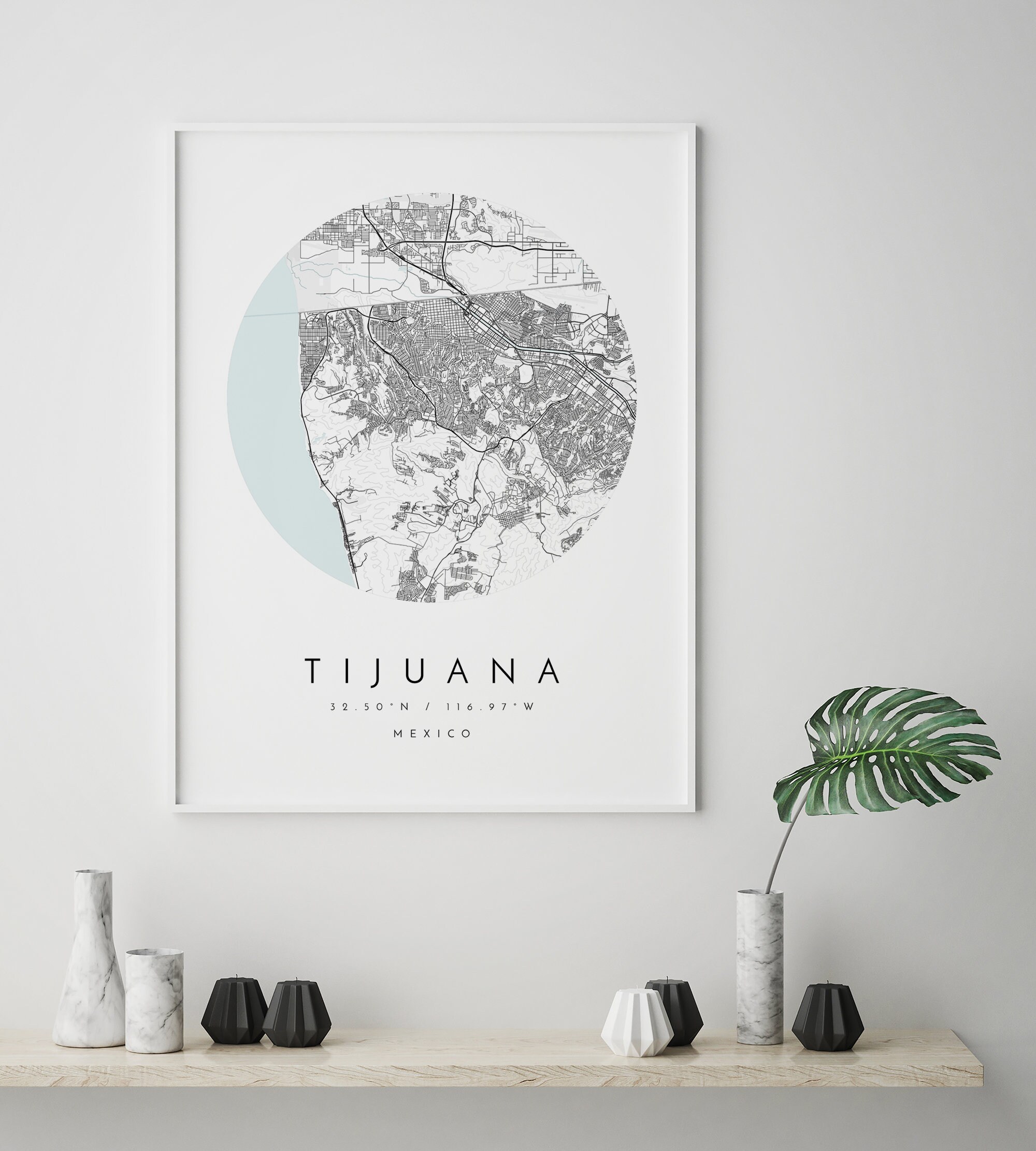 Tijuana Map Minimalist Map Tijuana Tijuana Print Tijuana - Etsy