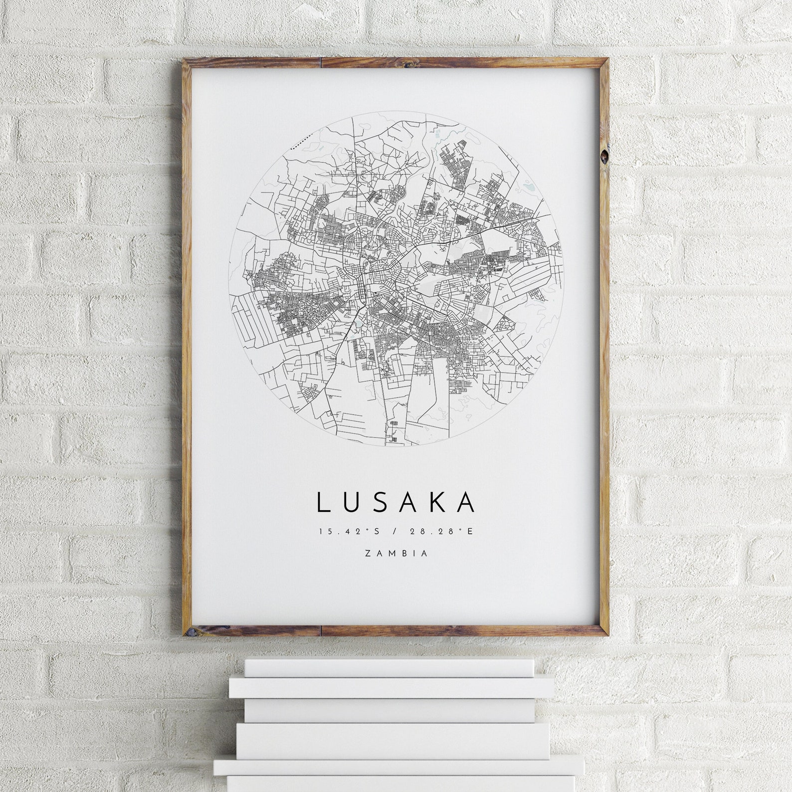 Lusaka Map Lusaka Zambia City Map Home Town Map Lusaka - Etsy