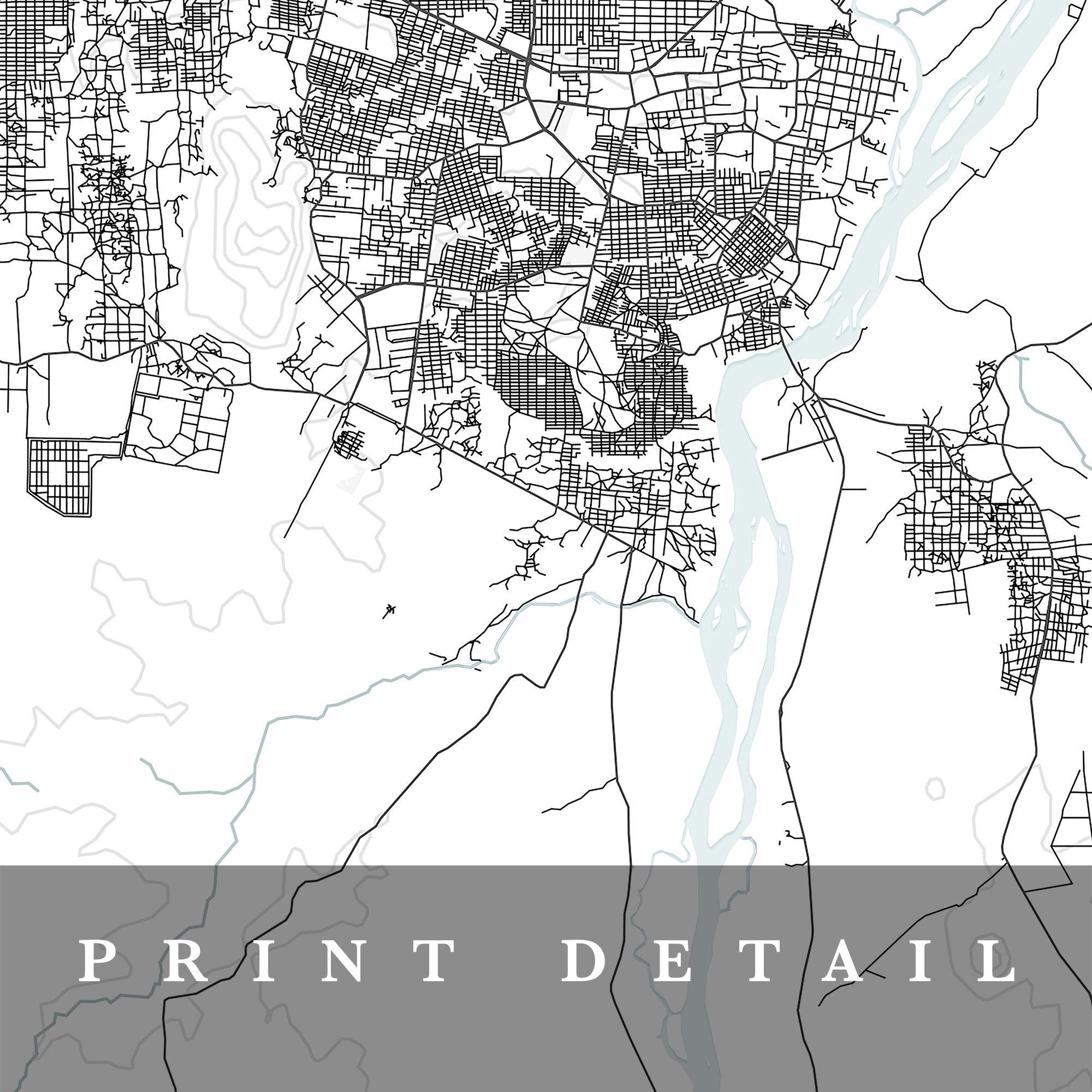 Juba Map, Juba, South Sudan, City Map, Home Town Map, Juba Print, Wall ...