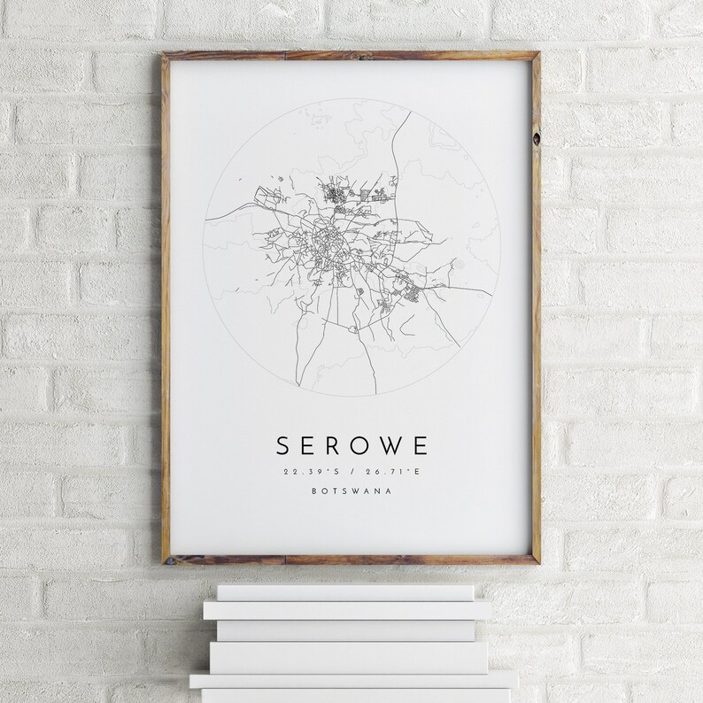 Serowe Map Serowe Botswana City Map Home Town Map Serowe - Etsy UK