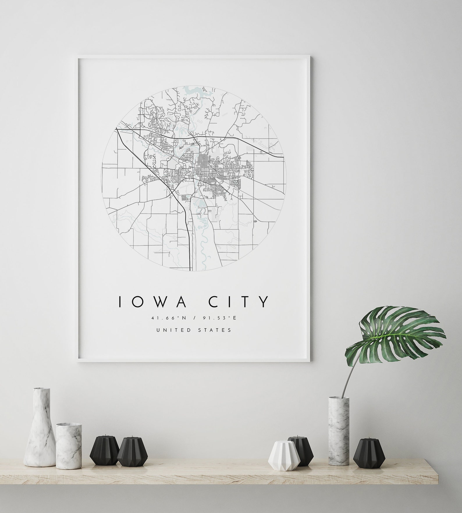 Iowa City Map Iowa City Iowa City Map Home Town Map Iowa - Etsy