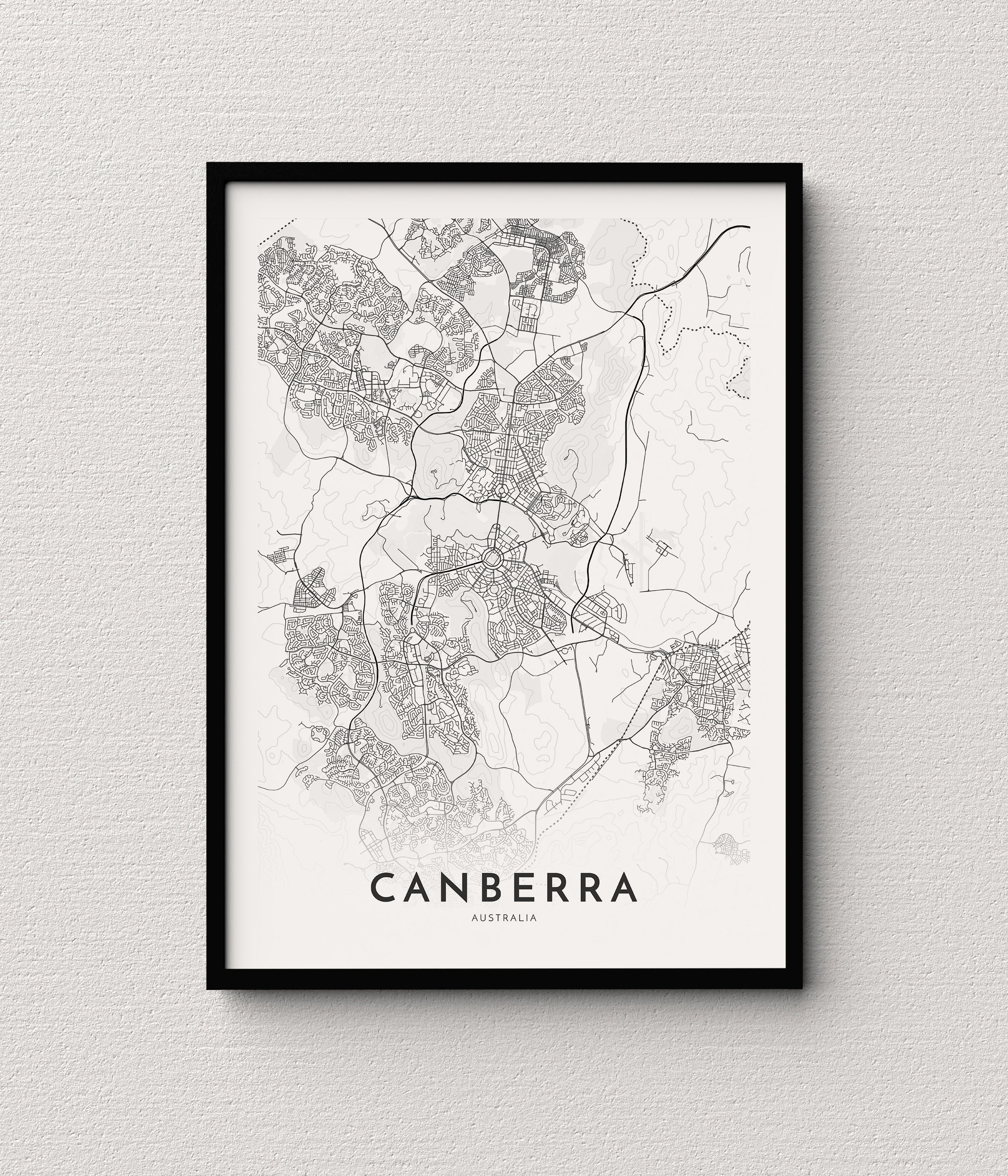 Canberra Map Canberra Australia City Map Print Map Poster - Etsy