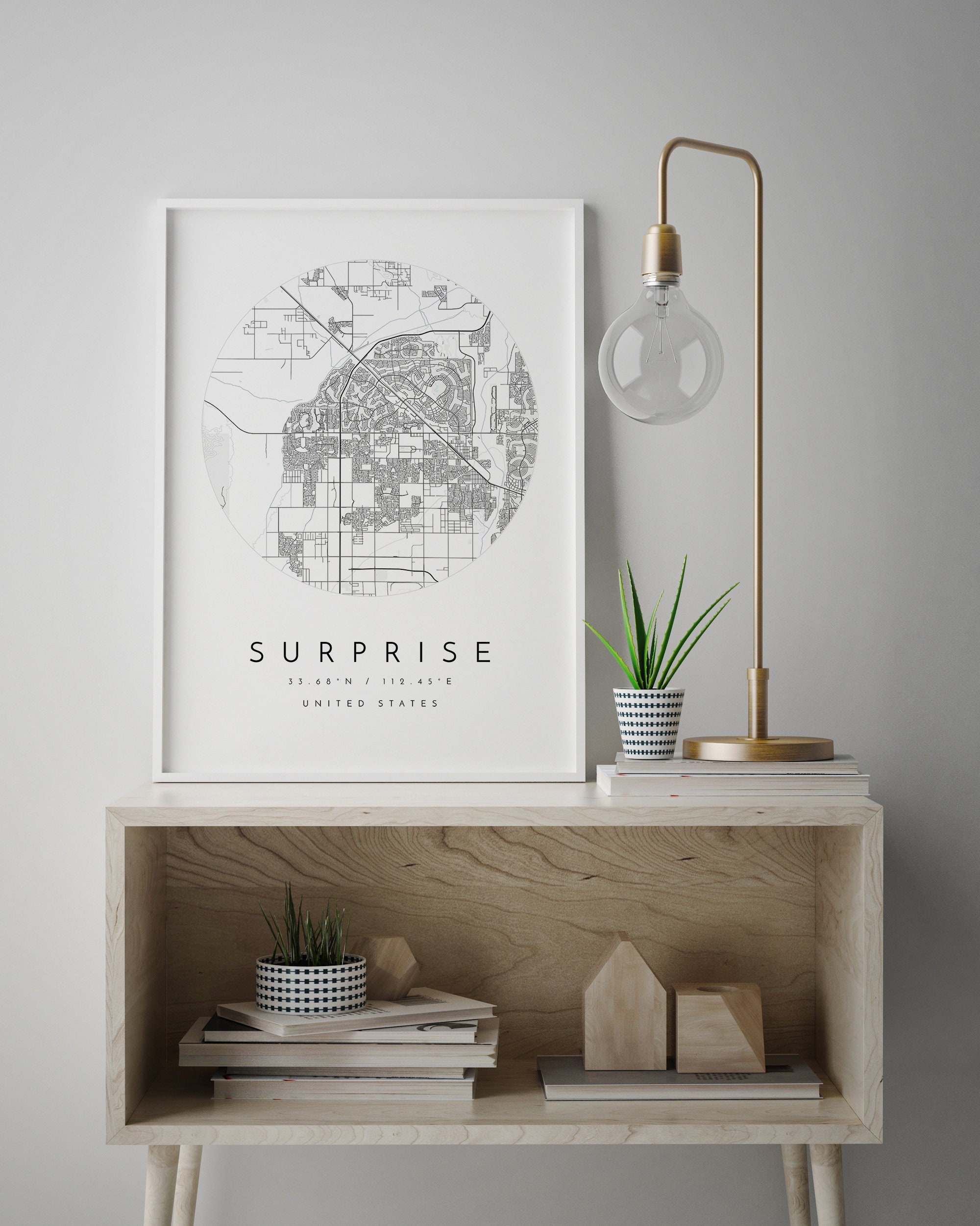 Surprise Map Surprise Arizona City Map Home Town Map | Etsy
