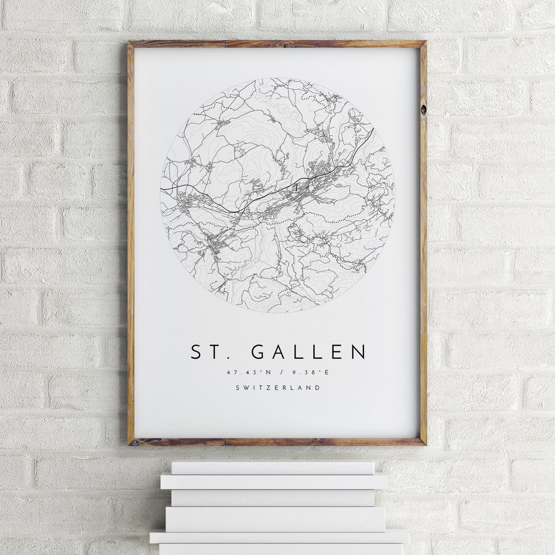 St. Gallen Map, St. Gallen, Switzerland, City Map, Home Town Map, St ...