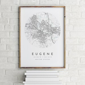 Eugene Map, Eugene, Oregon, City Map, Home Town Map, Eugene Print, Wall ...