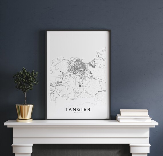 Home & Living Tangier map art city map print map poster Tangier map ...