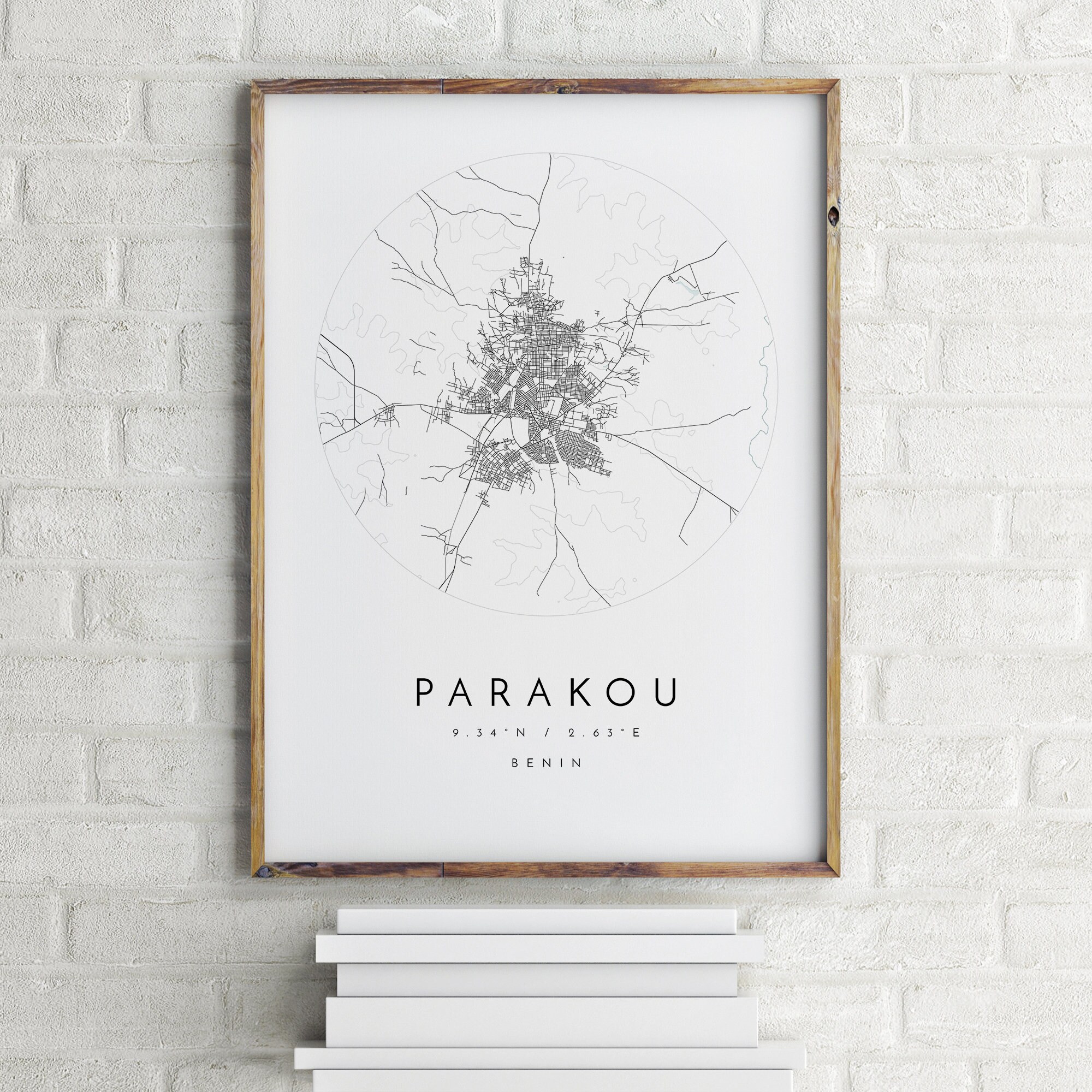 Mapa de Parakou Parakou Benin Mapa de la ciudad Mapa de la - Etsy México