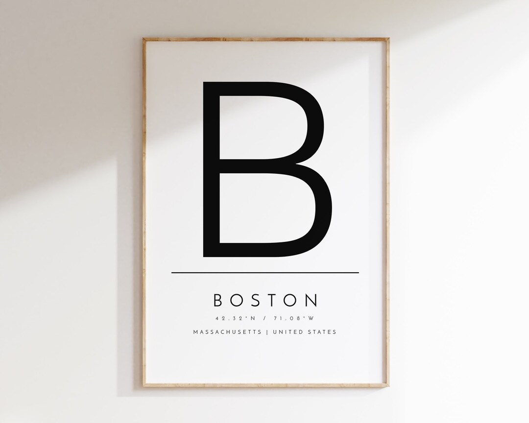 Boston, Massachusetts, Typographic Print, Digital Poster, Boston MA ...
