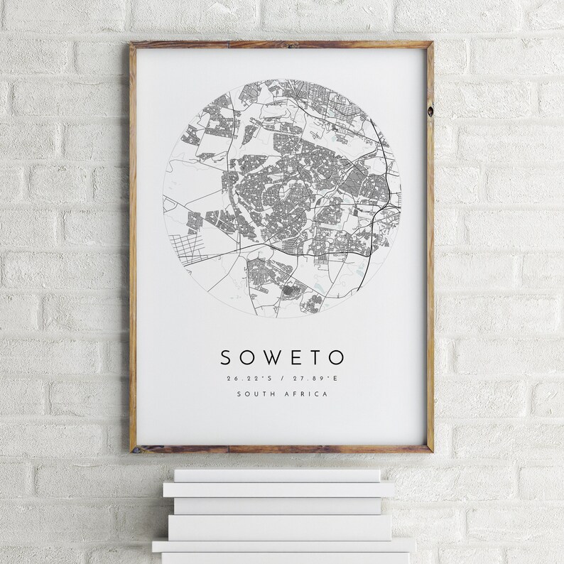 Soweto Map Soweto South Africa City Map Home Town Map - Etsy UK