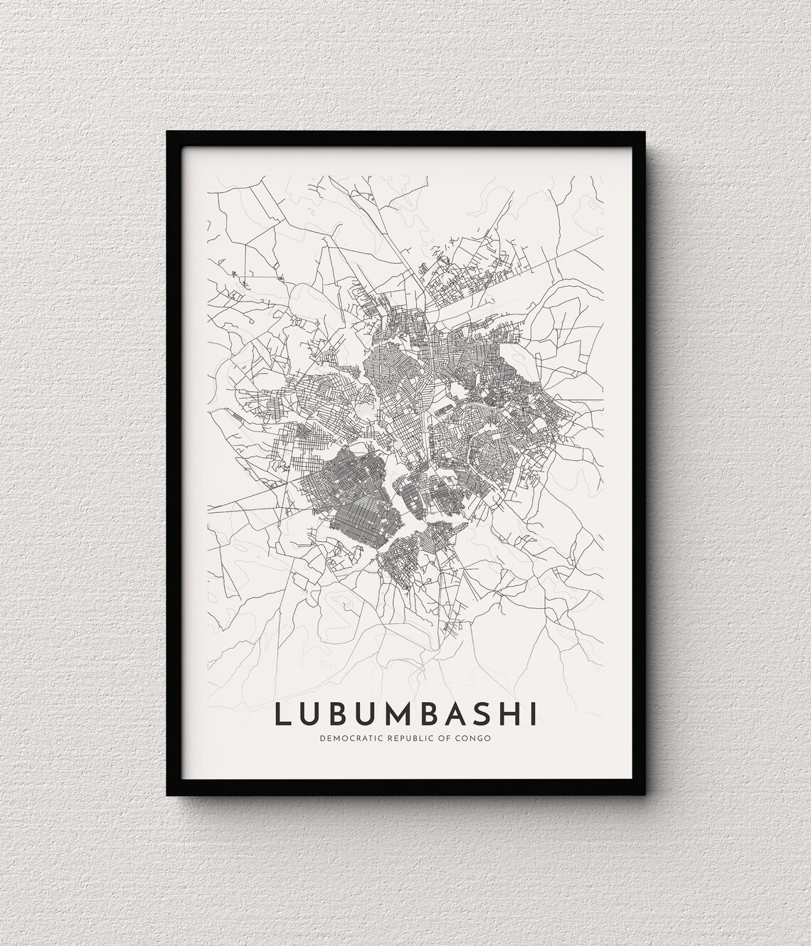 Lubumbashi Map Lubumbashi DRC City Map Print Map Poster - Etsy Ireland