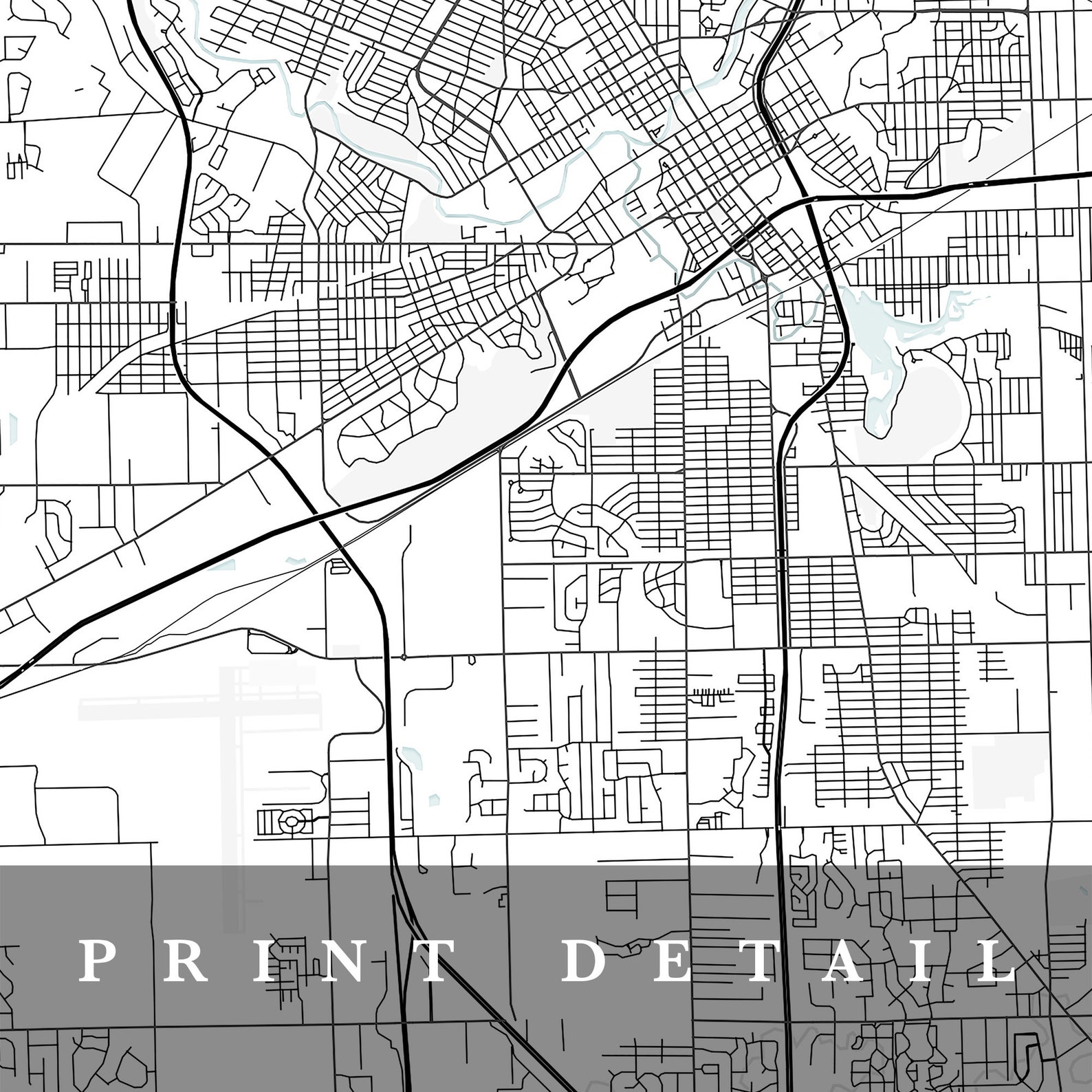 Flint Map, Flint, Michigan, City Map, Home Town Map, Flint Print, Wall ...