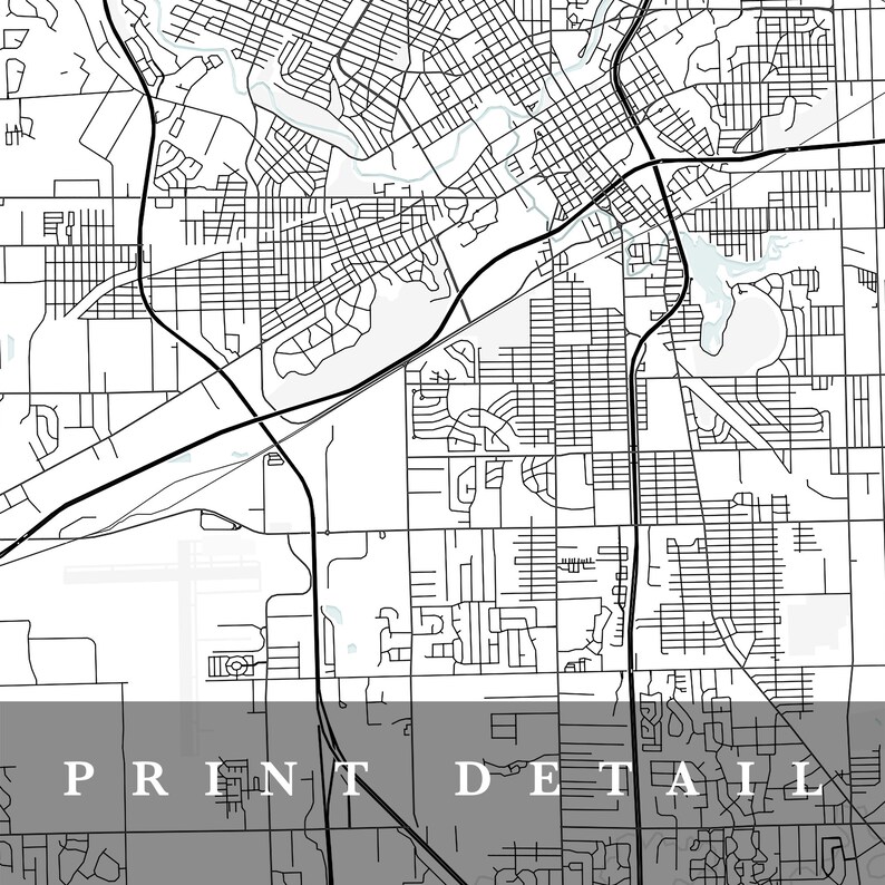 Flint Map Flint Michigan City Map Home Town Map Flint - Etsy