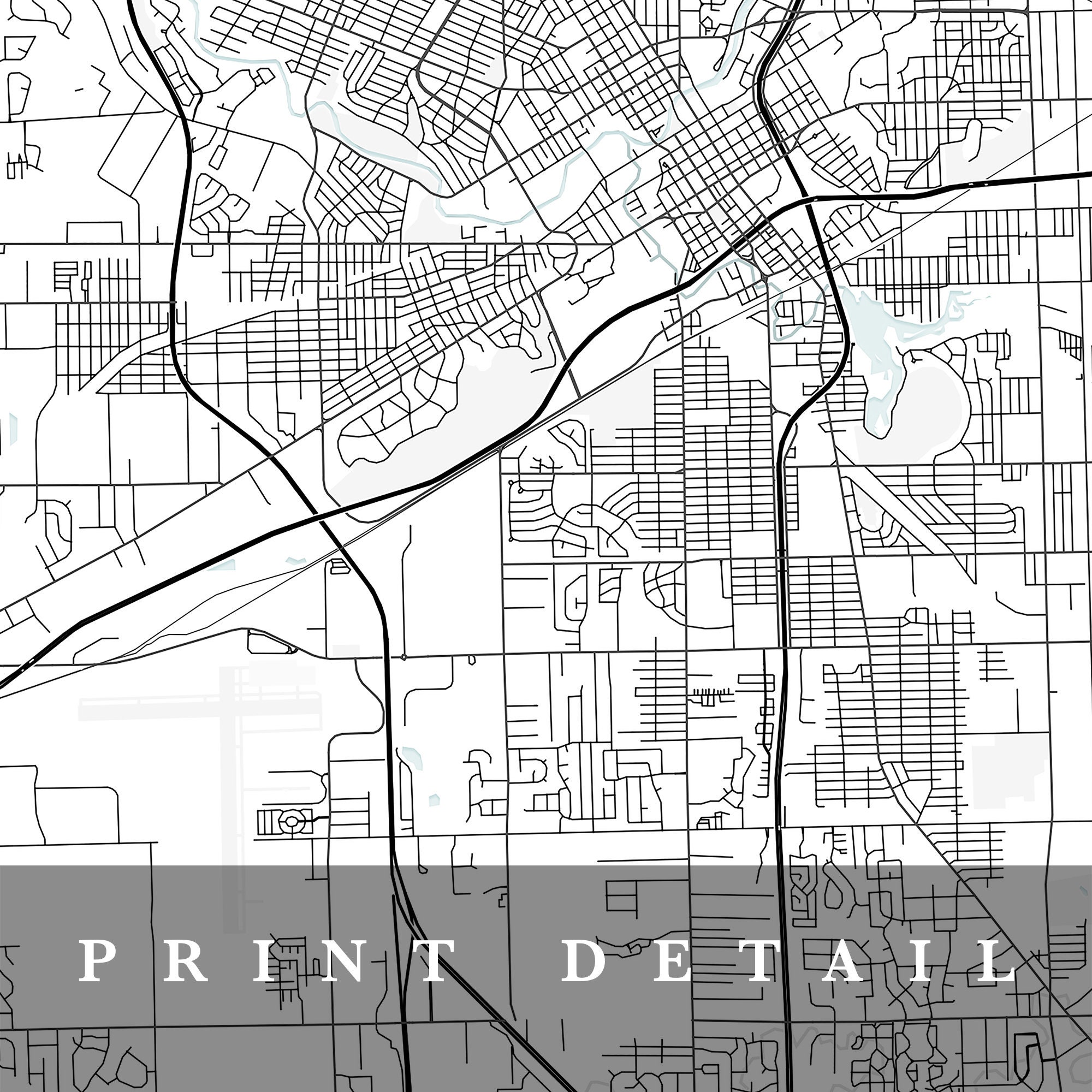 Flint Map Flint Michigan City Map Home Town Map Flint - Etsy