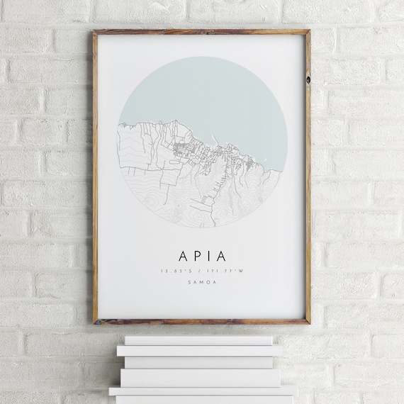 Apia Map Apia Samoa City Map Home Town Map Apia Print | Etsy