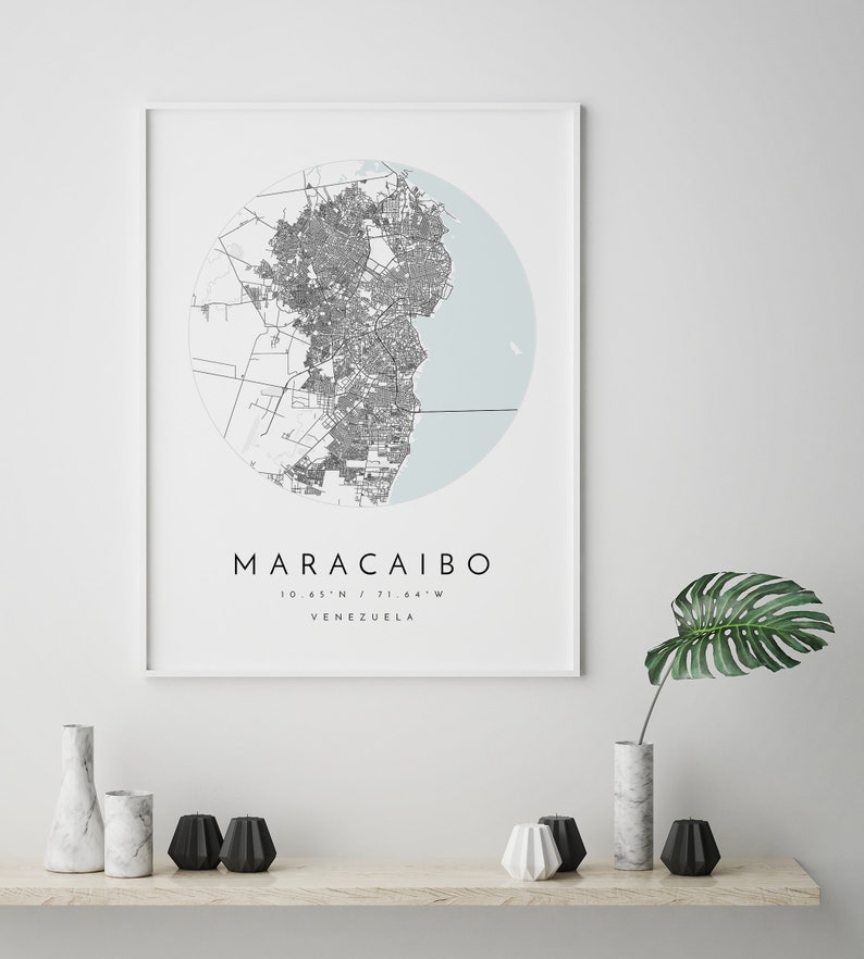 Maracaibo Map Maracaibo Venezuela City Map Home Town Map | Etsy